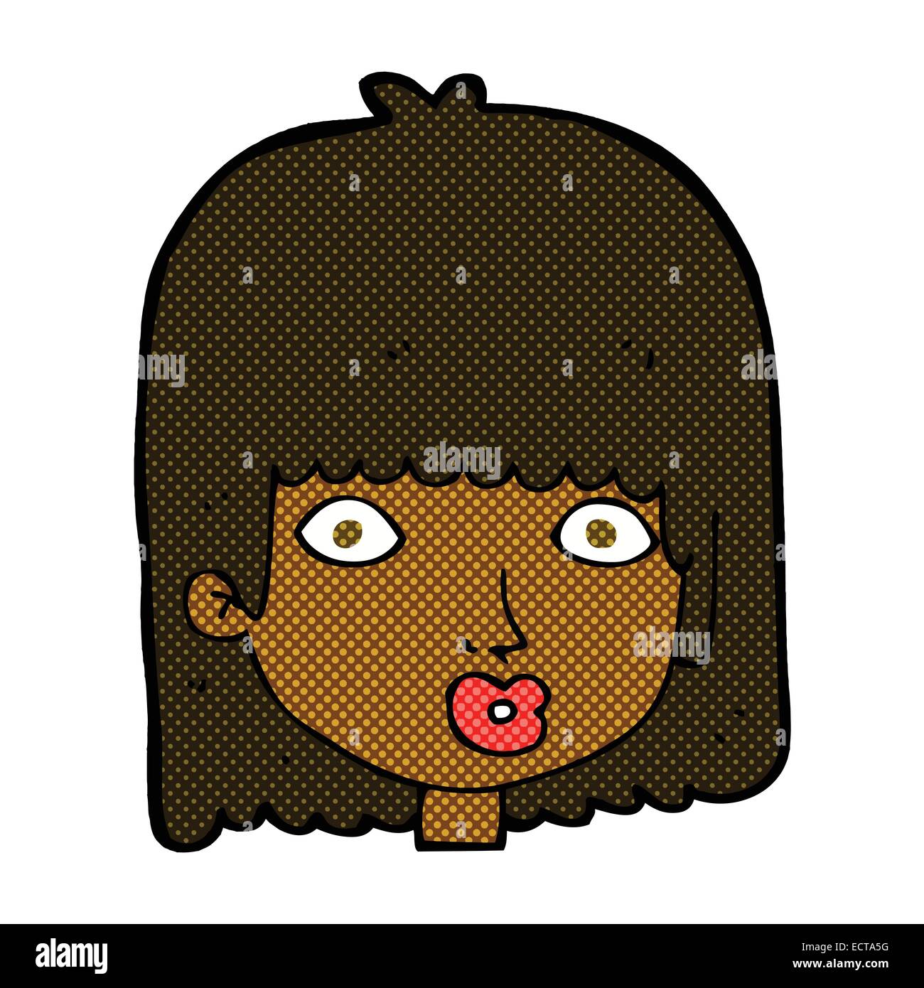 retro comic book style cartoon surprised woman Stock Vector Image & Art ...