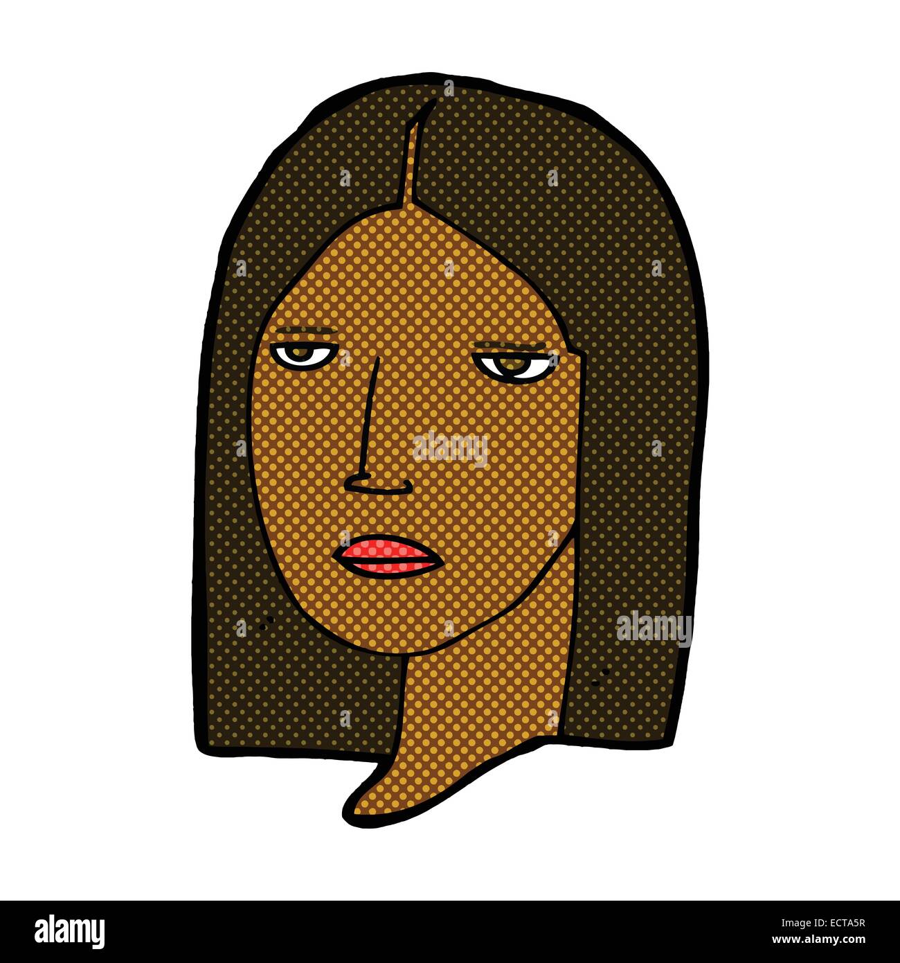 retro comic book style cartoon serious woman Stock Vector Image & Art ...