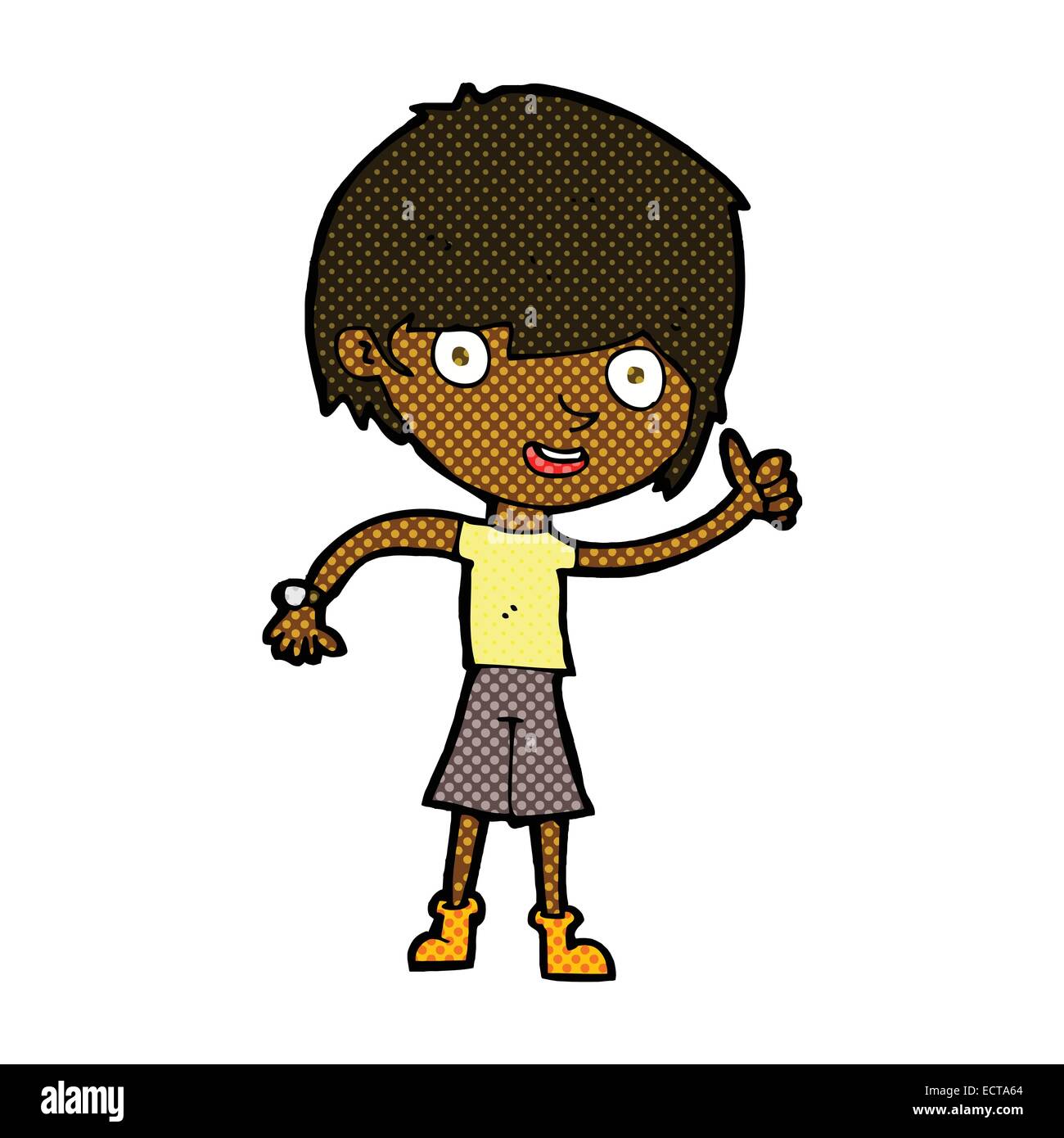 retro comic book style cartoon boy with positive attitude Stock Vector ...