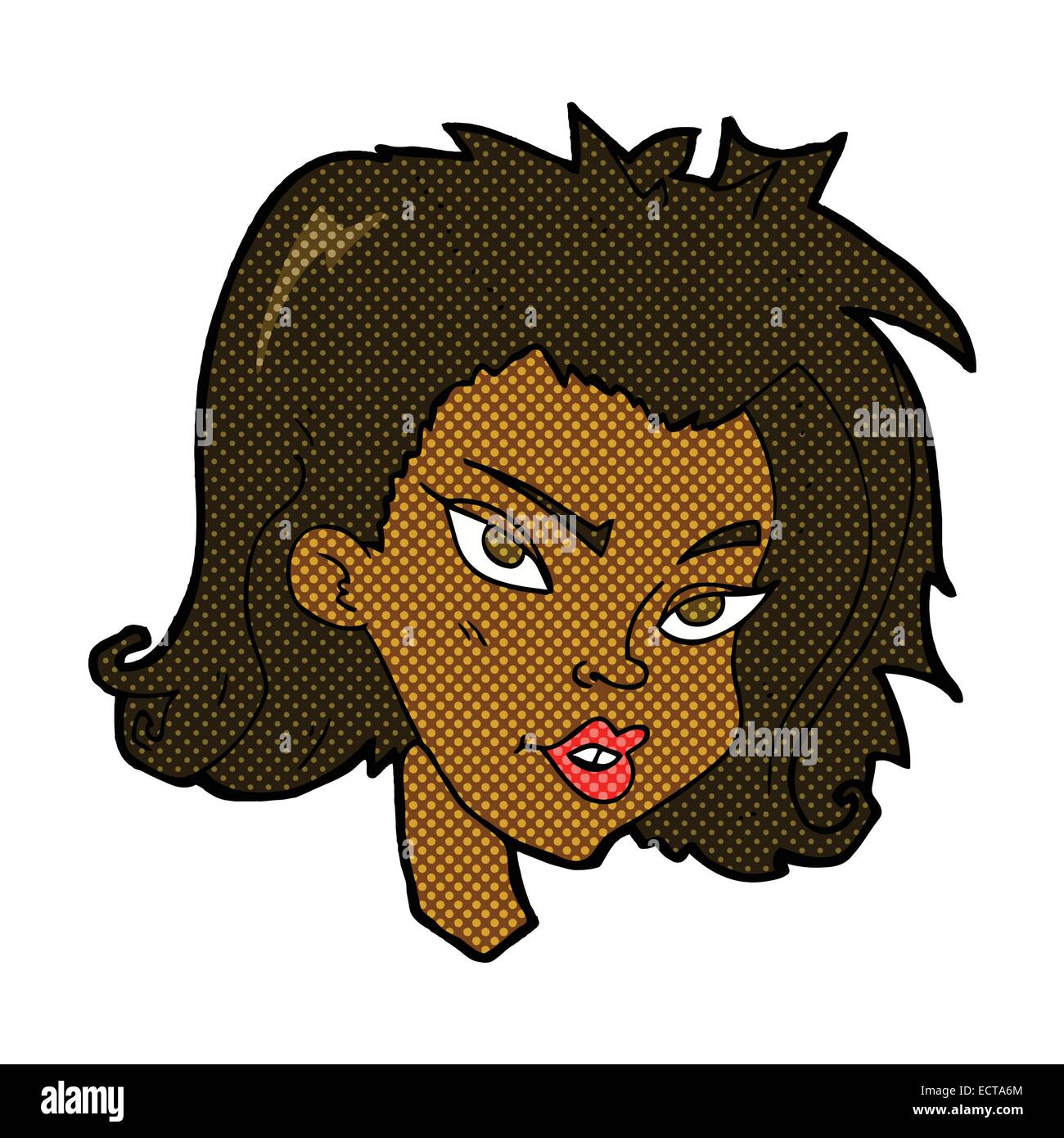 retro comic book style cartoon female face Stock Vector Image & Art - Alamy