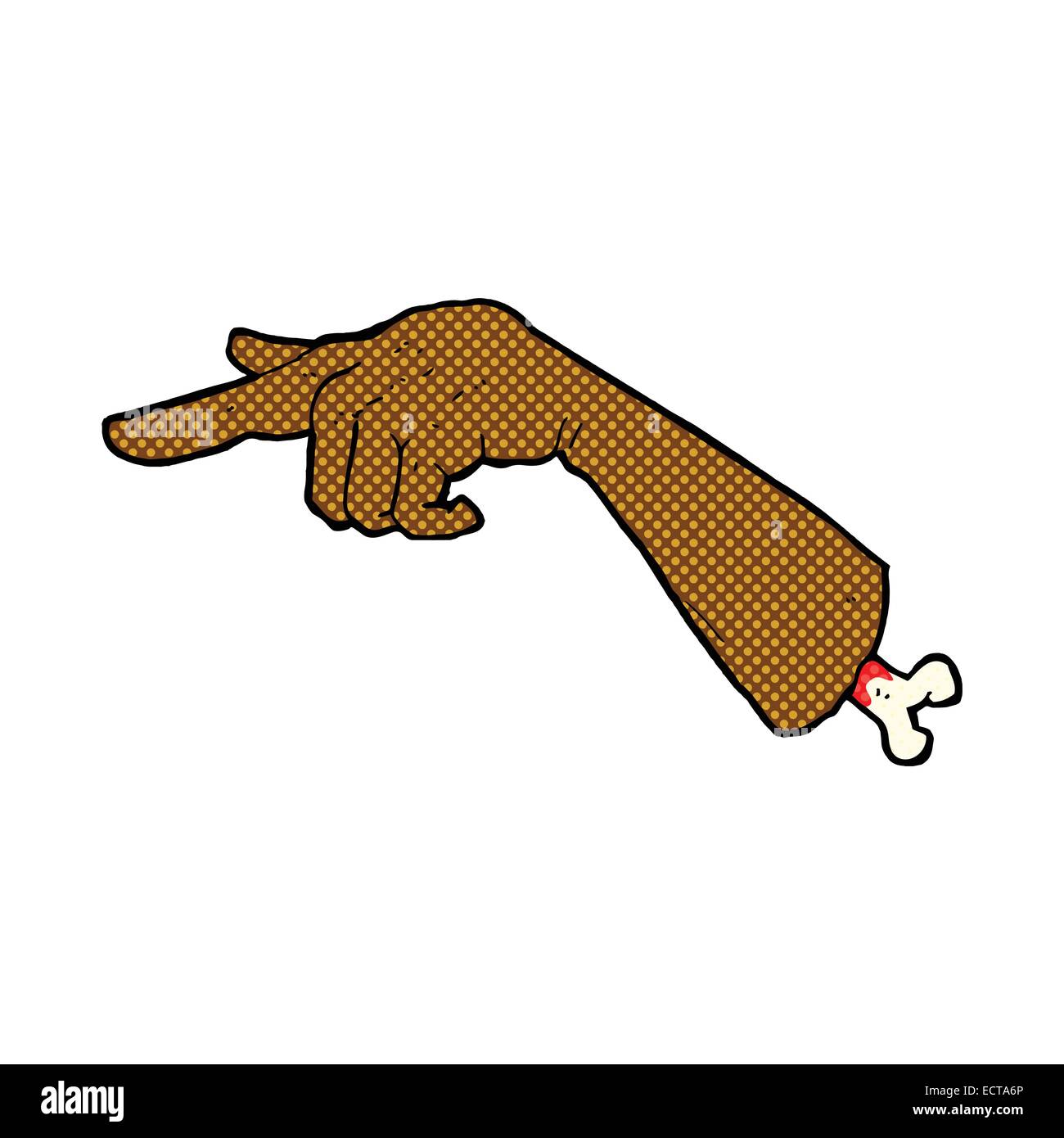 retro comic book style cartoon severed pointing hand Stock Vector Image ...