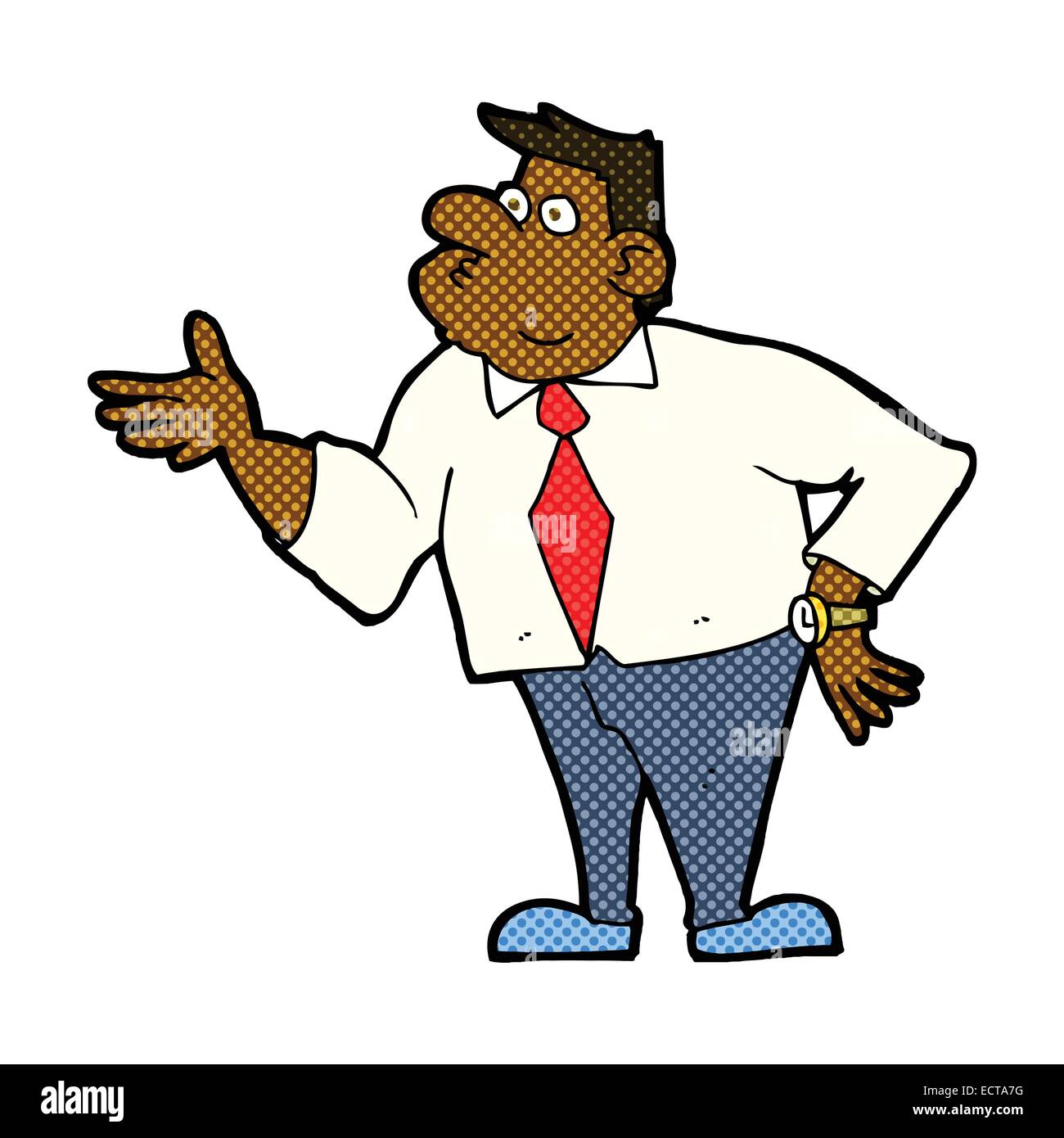 retro comic book style cartoon businessman asking question Stock Vector ...