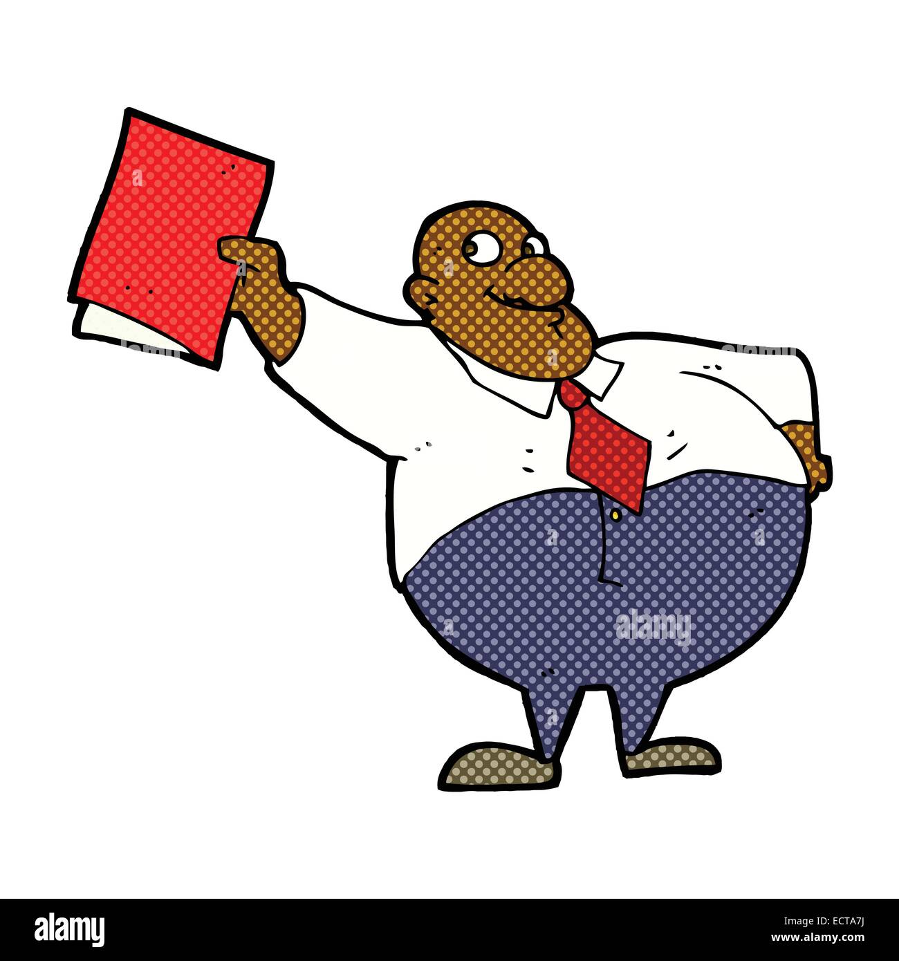 retro comic book style cartoon happy boss with file Stock Vector Image ...