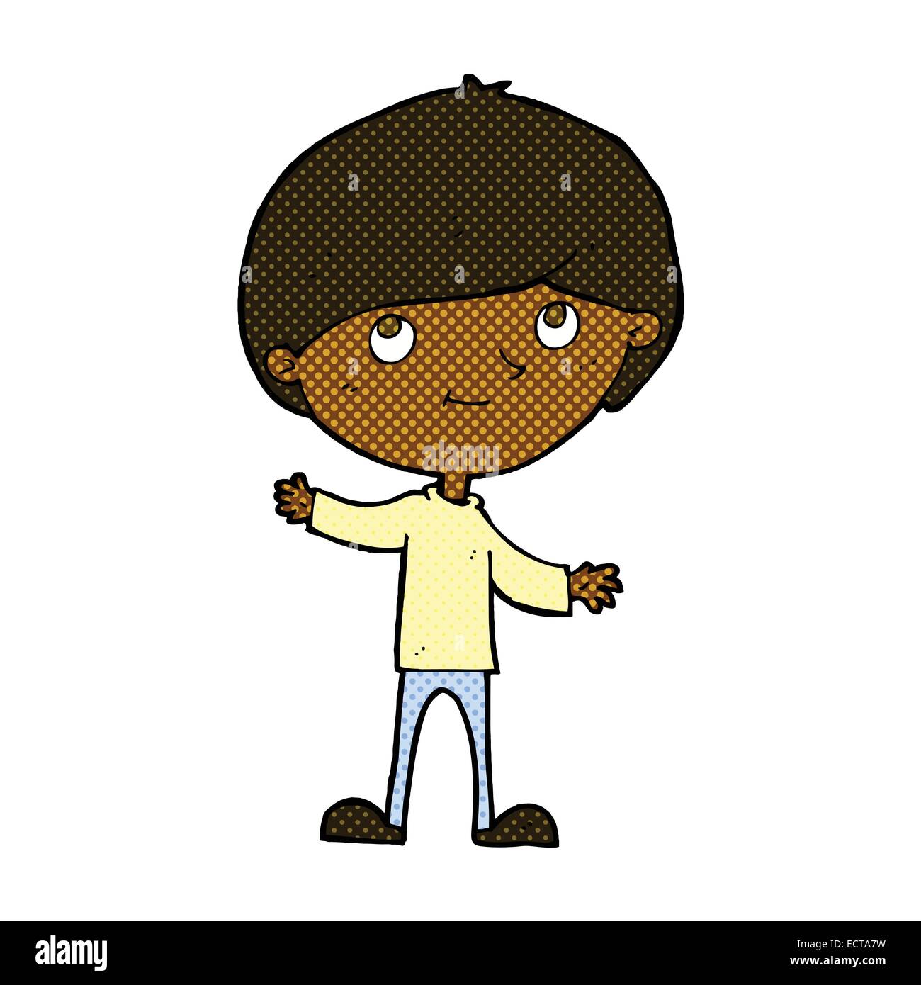 retro comic book style cartoon happy boy Stock Vector Image & Art - Alamy