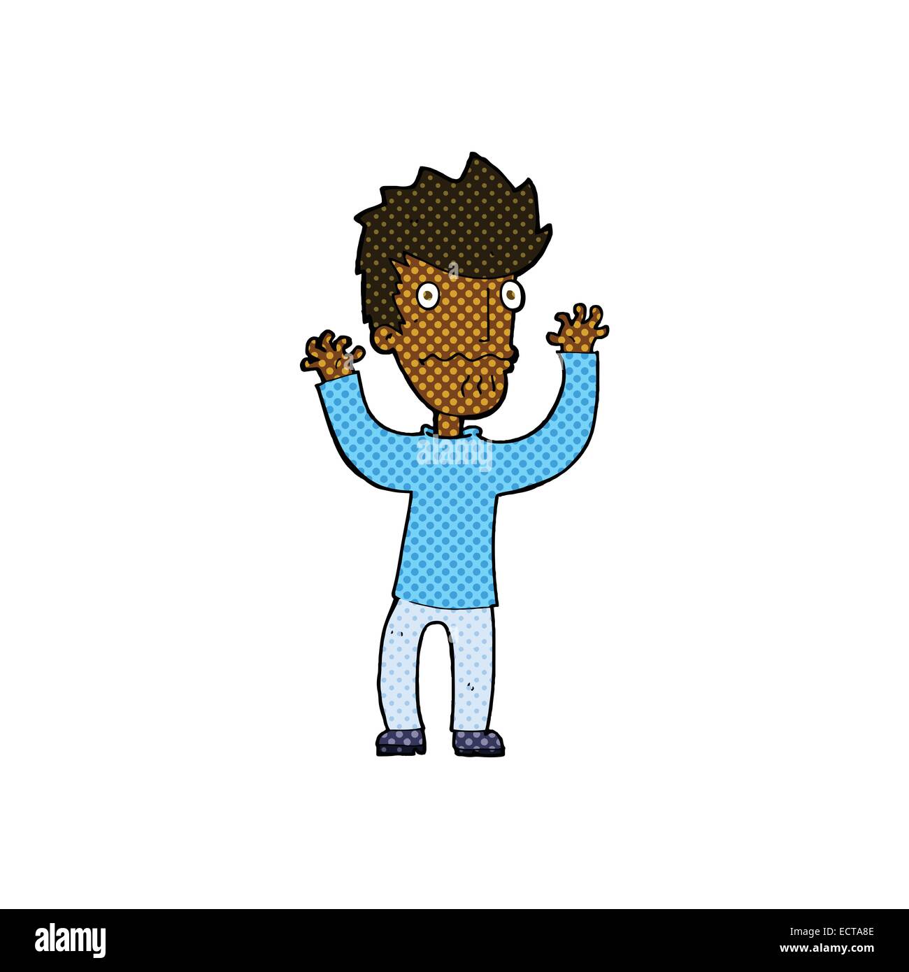 retro comic book style cartoon frightened man Stock Vector Image & Art ...