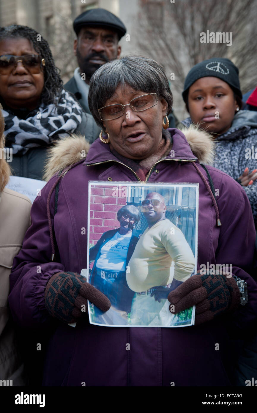 Manhattan, New York, USA. 18th Dec, 2014. Rebecca Singleton speaks as a ...