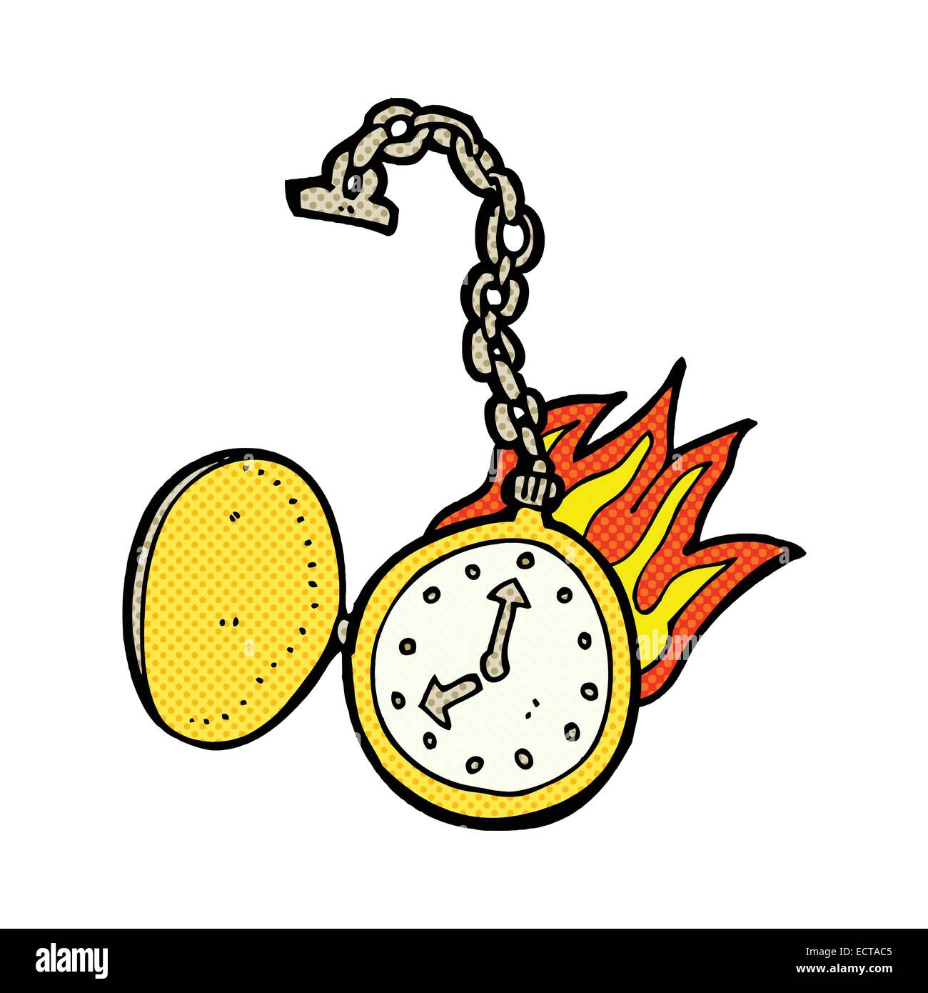 retro comic book style cartoon flaming watch Stock Vector Image & Art ...
