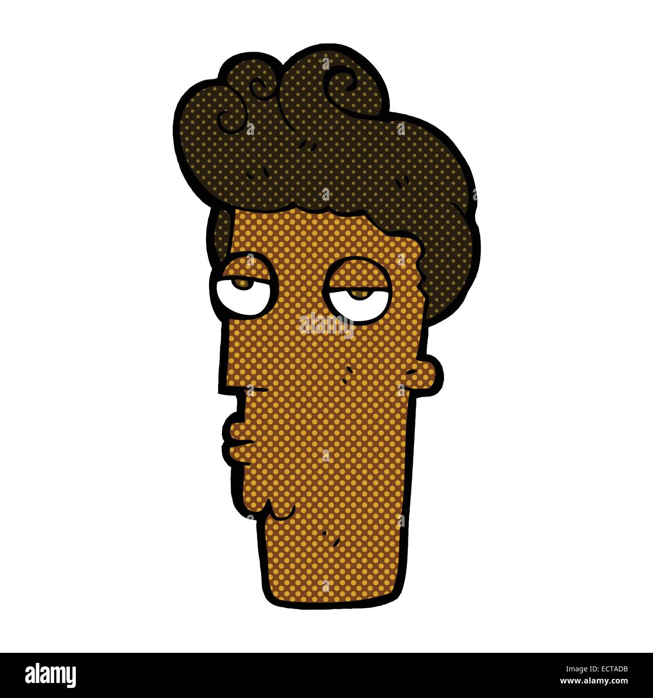 retro comic book style cartoon bored man's face Stock Vector Image ...