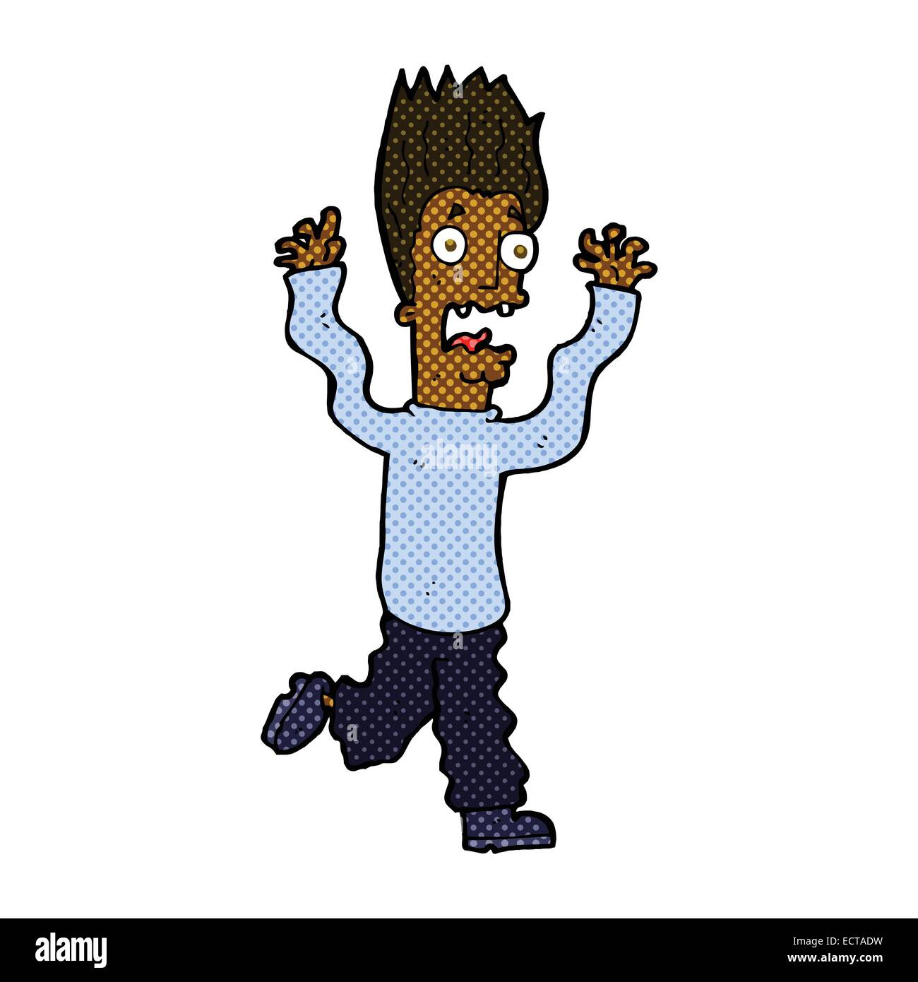 retro comic book style cartoon terrified man Stock Vector Image & Art ...