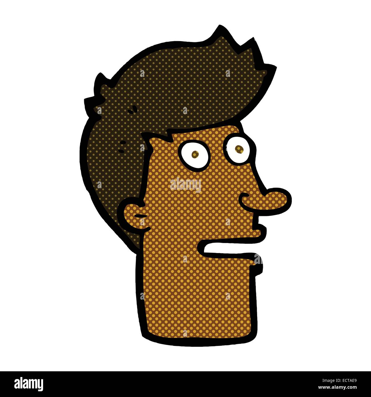 retro comic book style cartoon shocked male face Stock Vector Image ...