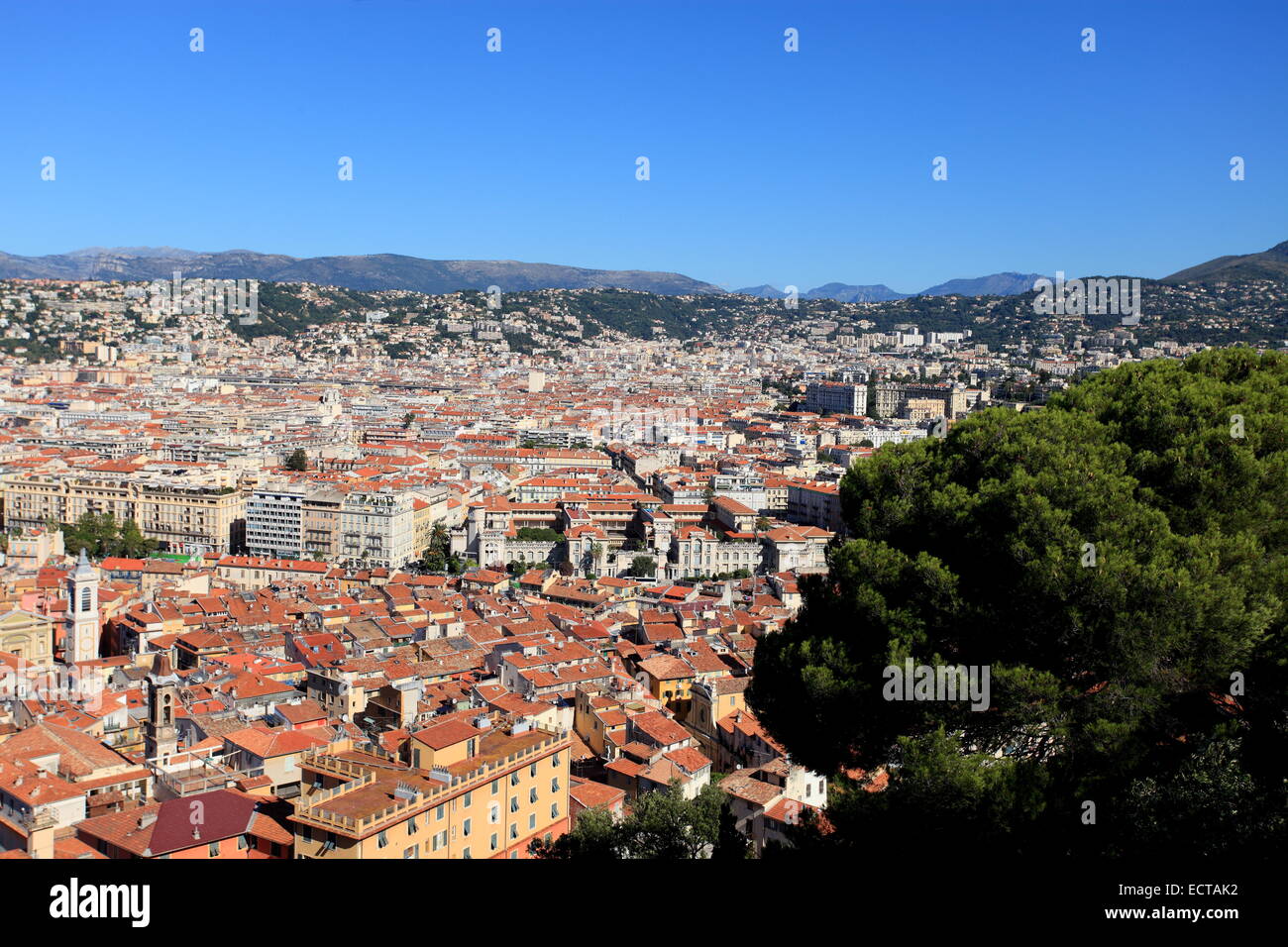 Top view above the roof top of the old town of Nice Stock Photo - Alamy