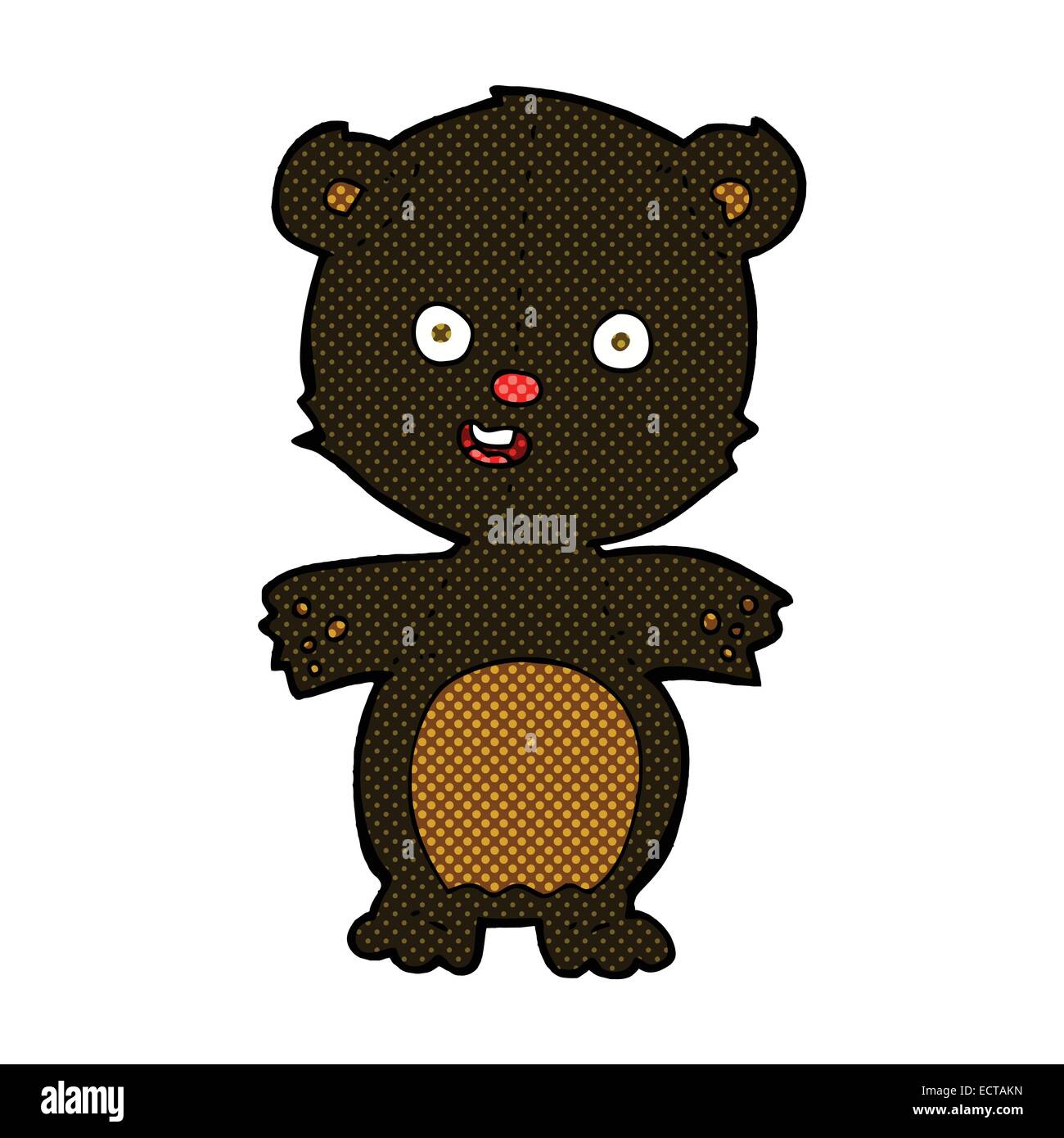 cute black bear retro comic book style cartoon Stock Vector Image & Art ...