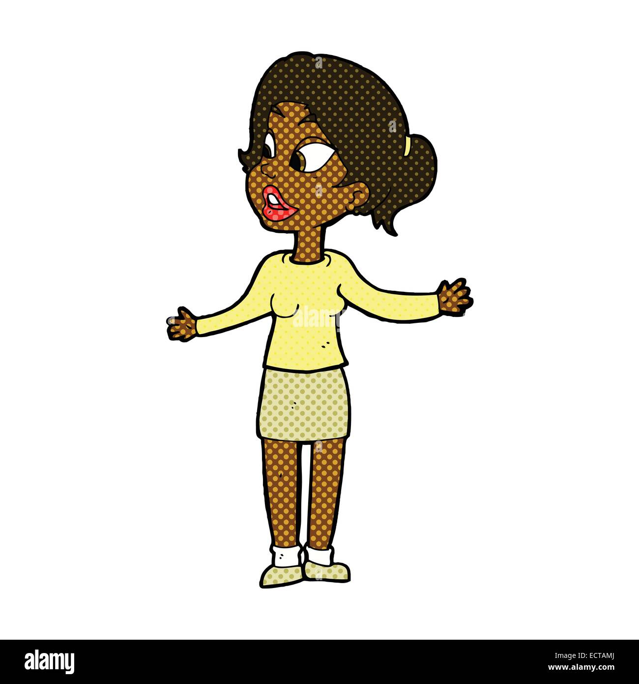 retro comic book style cartoon pretty woman explaining something Stock ...