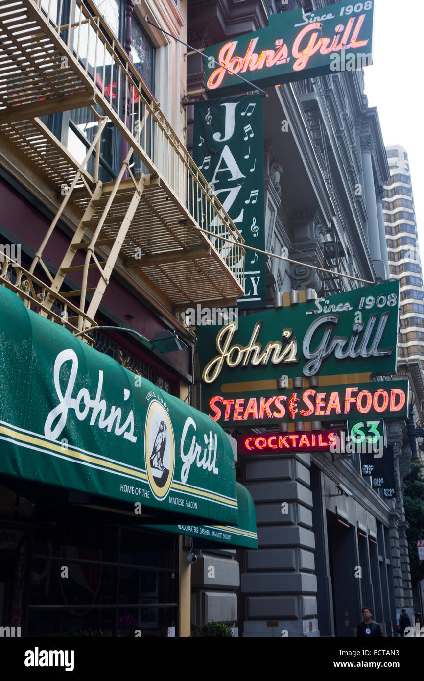 John's grill San Francisco CA Stock Photo - Alamy