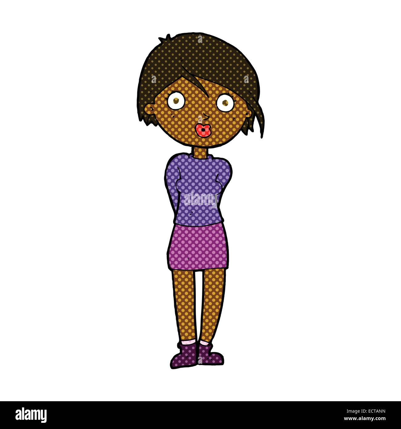 retro comic book style cartoon surprised girl Stock Vector Image & Art ...