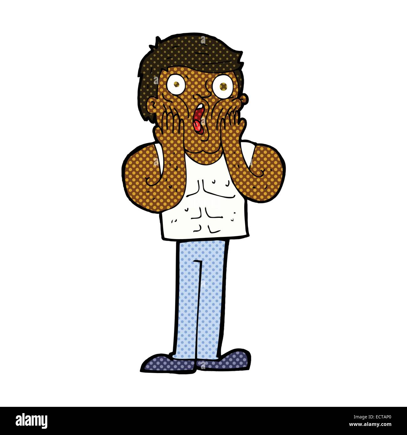 retro comic book style cartoon shocked gym man Stock Vector Image & Art ...