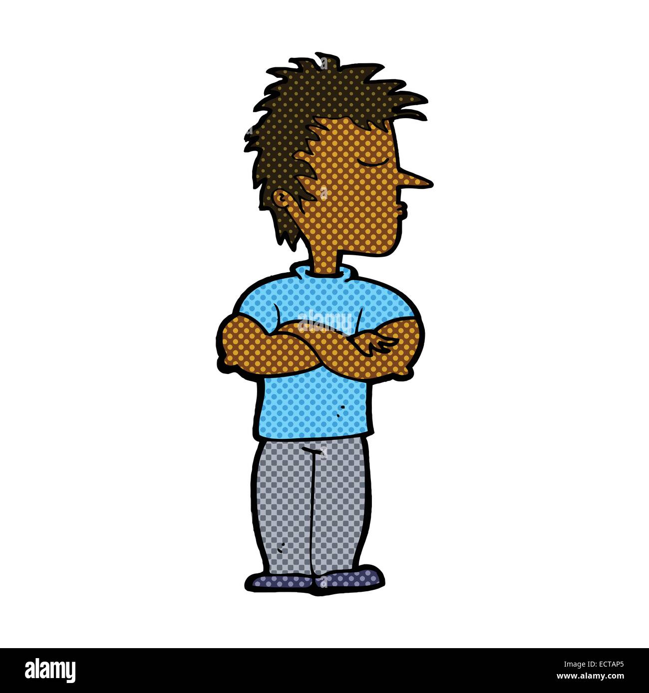 retro comic book style cartoon man refusing to listen Stock Vector ...