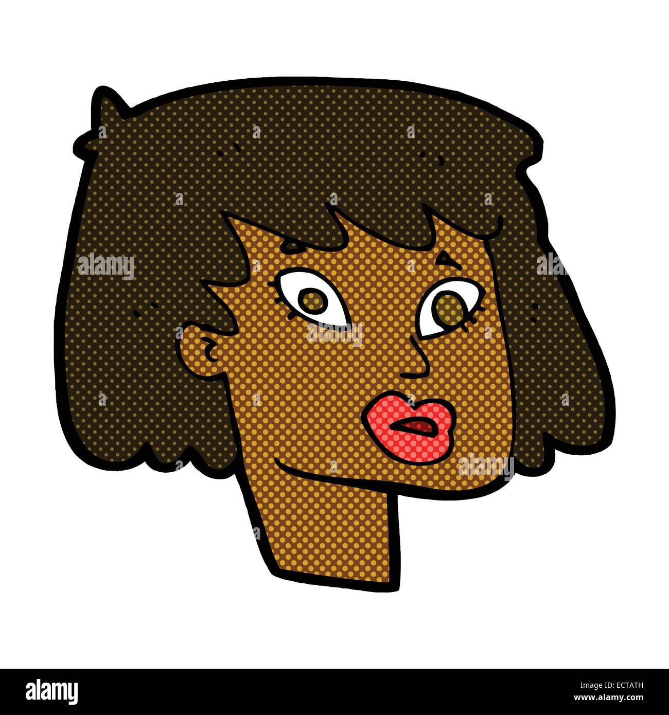 retro comic book style cartoon pretty female face Stock Vector Image ...