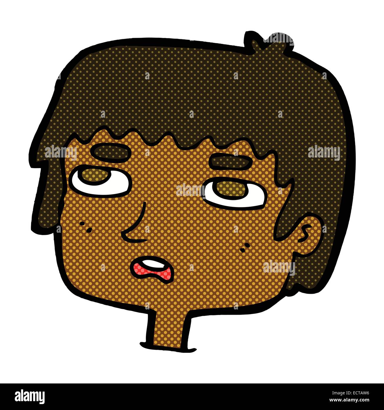 retro comic book style cartoon unhappy face Stock Vector Image & Art ...