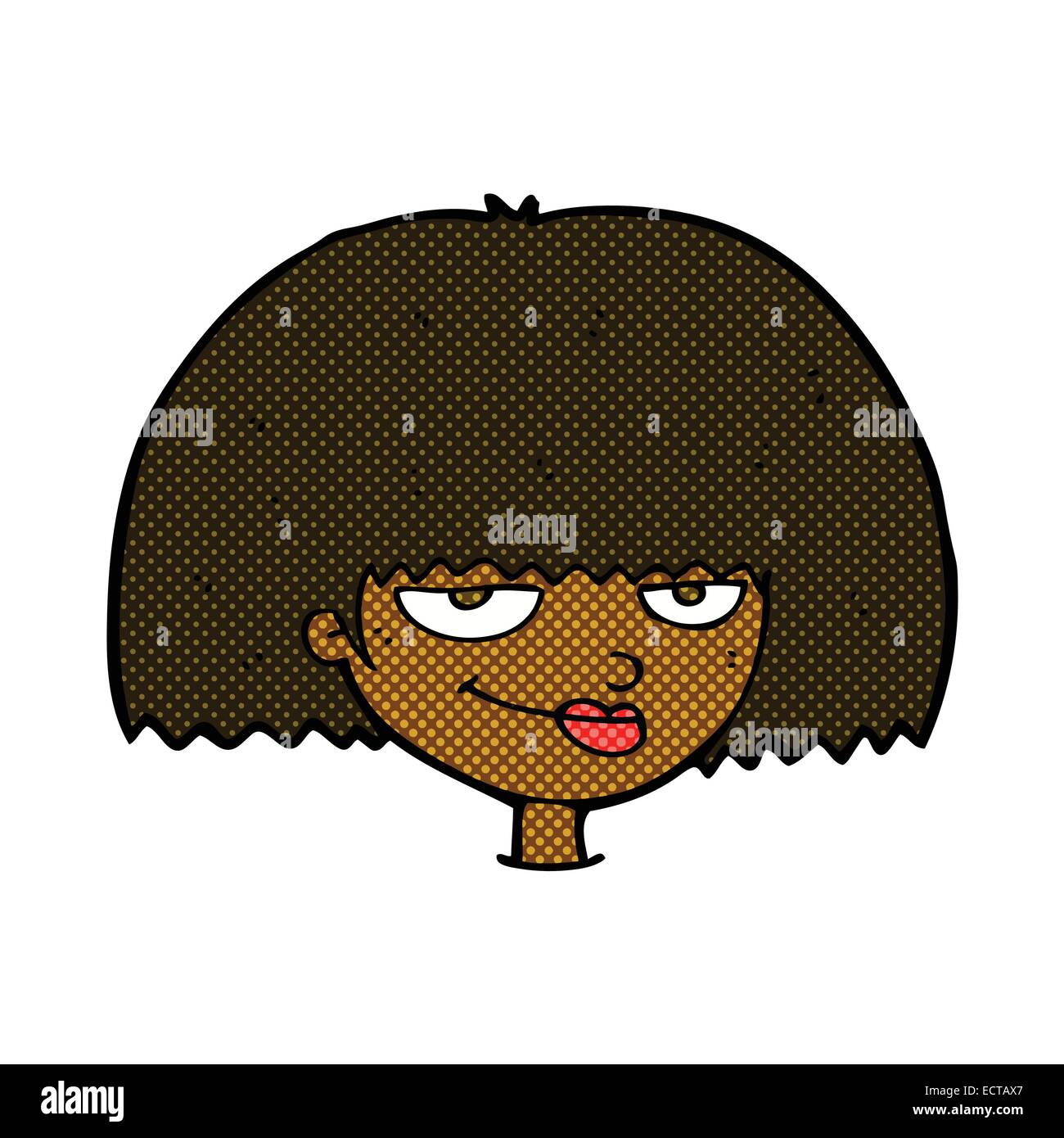 retro comic book style cartoon mean female face Stock Vector Image ...