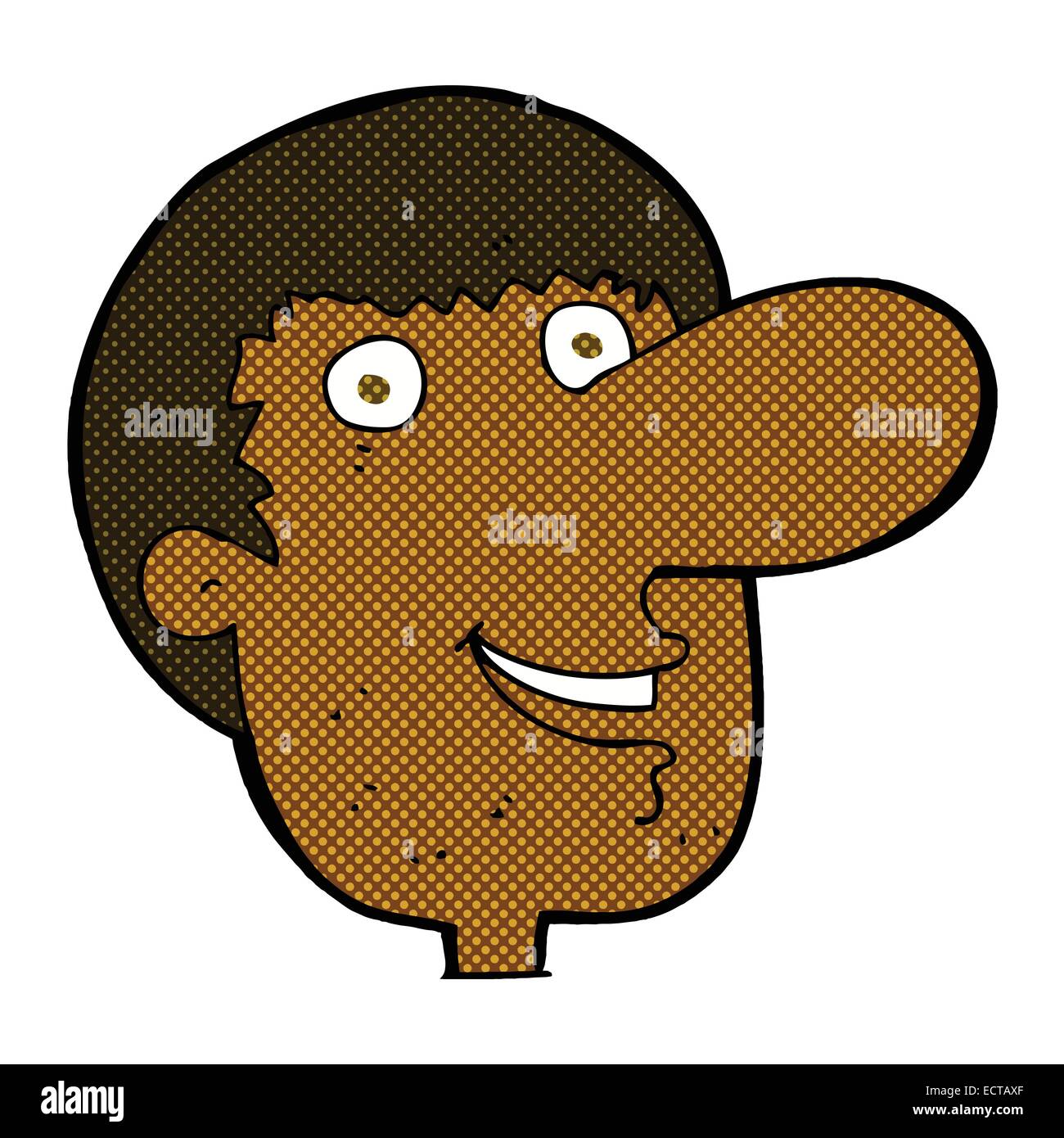 retro comic book style cartoon happy male face Stock Vector Image & Art ...