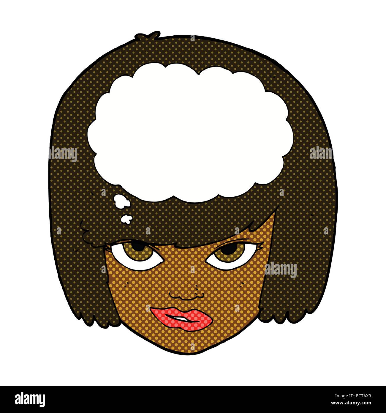 retro comic book style cartoon woman thinking Stock Vector Image & Art ...