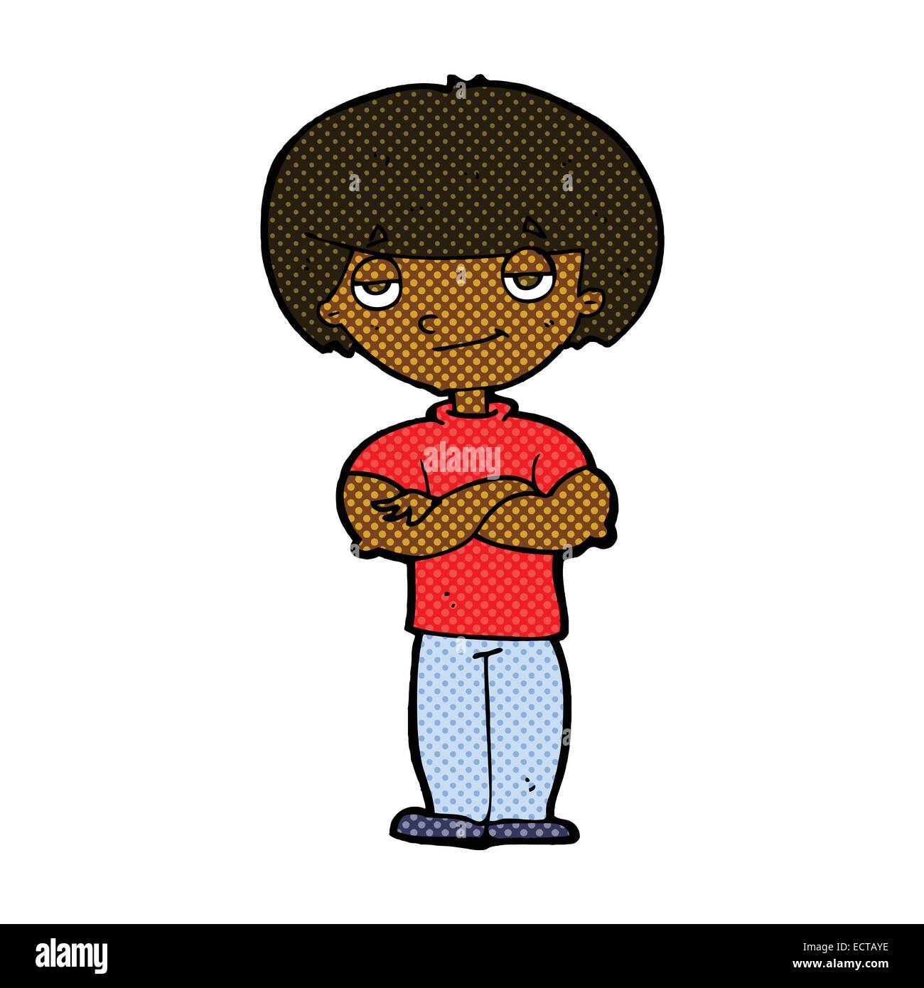 retro comic book style cartoon smug looking man Stock Vector Image ...