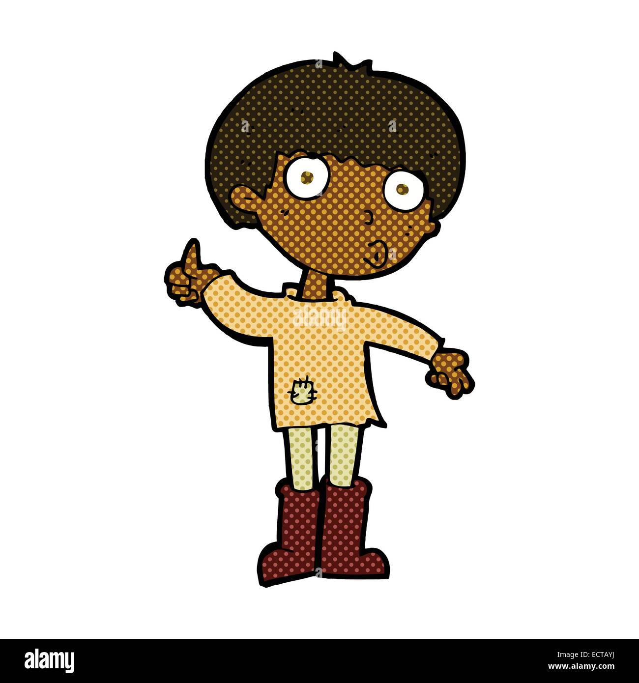retro comic book style cartoon boy asking question Stock Vector Image ...