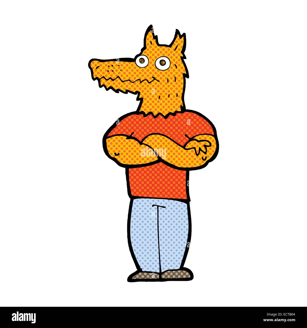 retro comic book style cartoon fox man Stock Vector Image & Art - Alamy