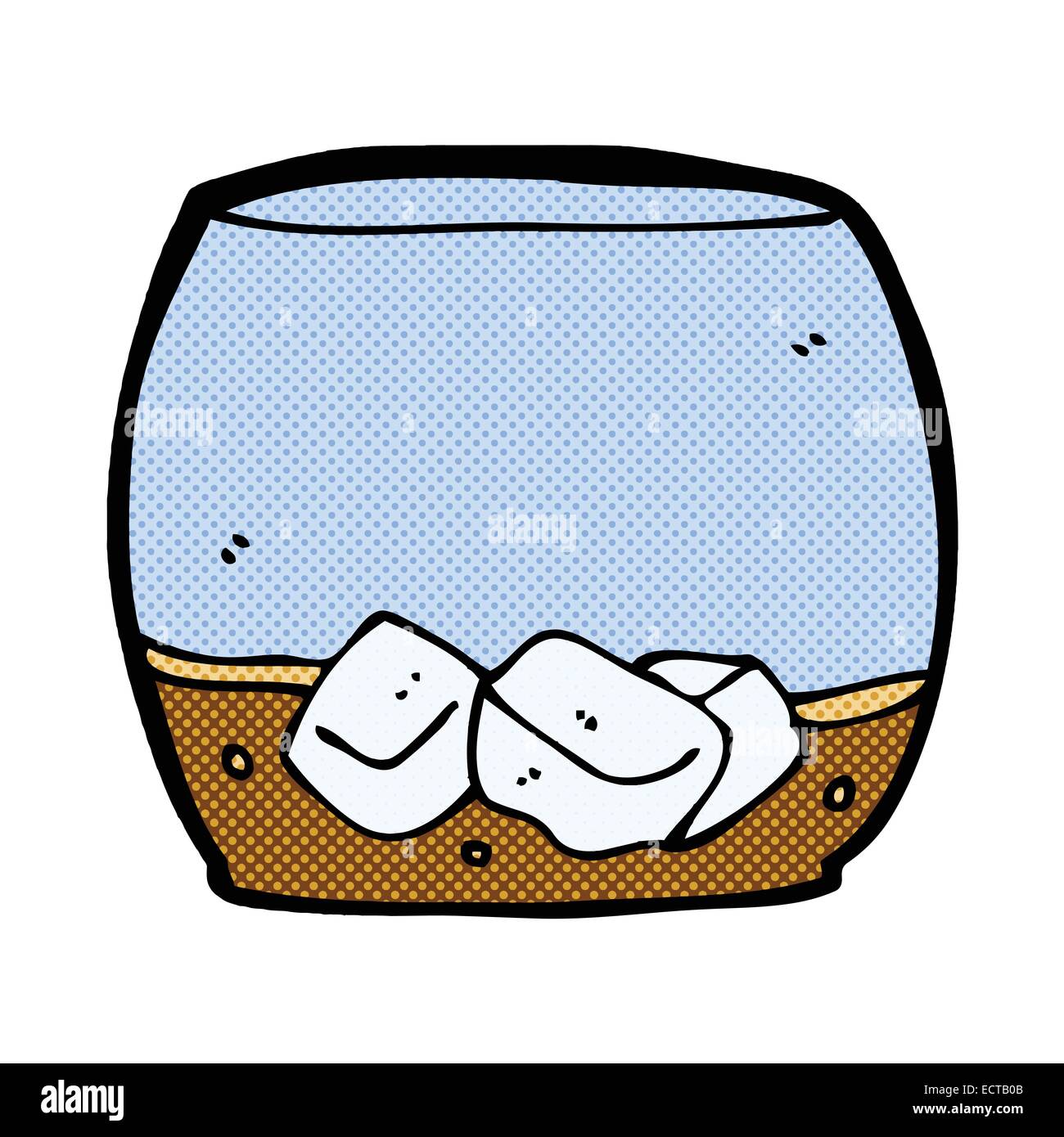retro comic book style cartoon whisky in glass Stock Vector Image & Art ...