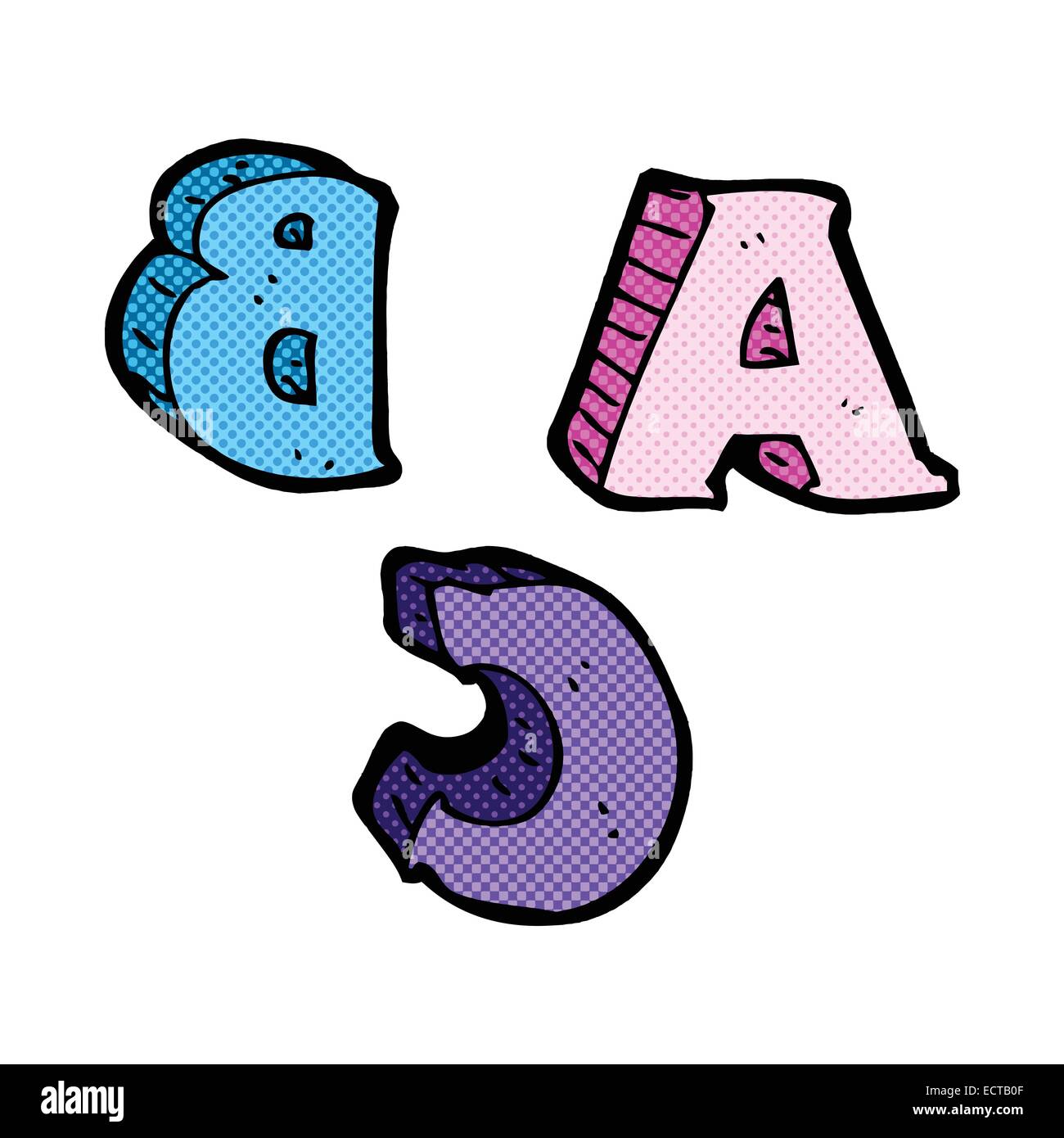 retro comic book style cartoon ABC letters Stock Vector Image & Art - Alamy