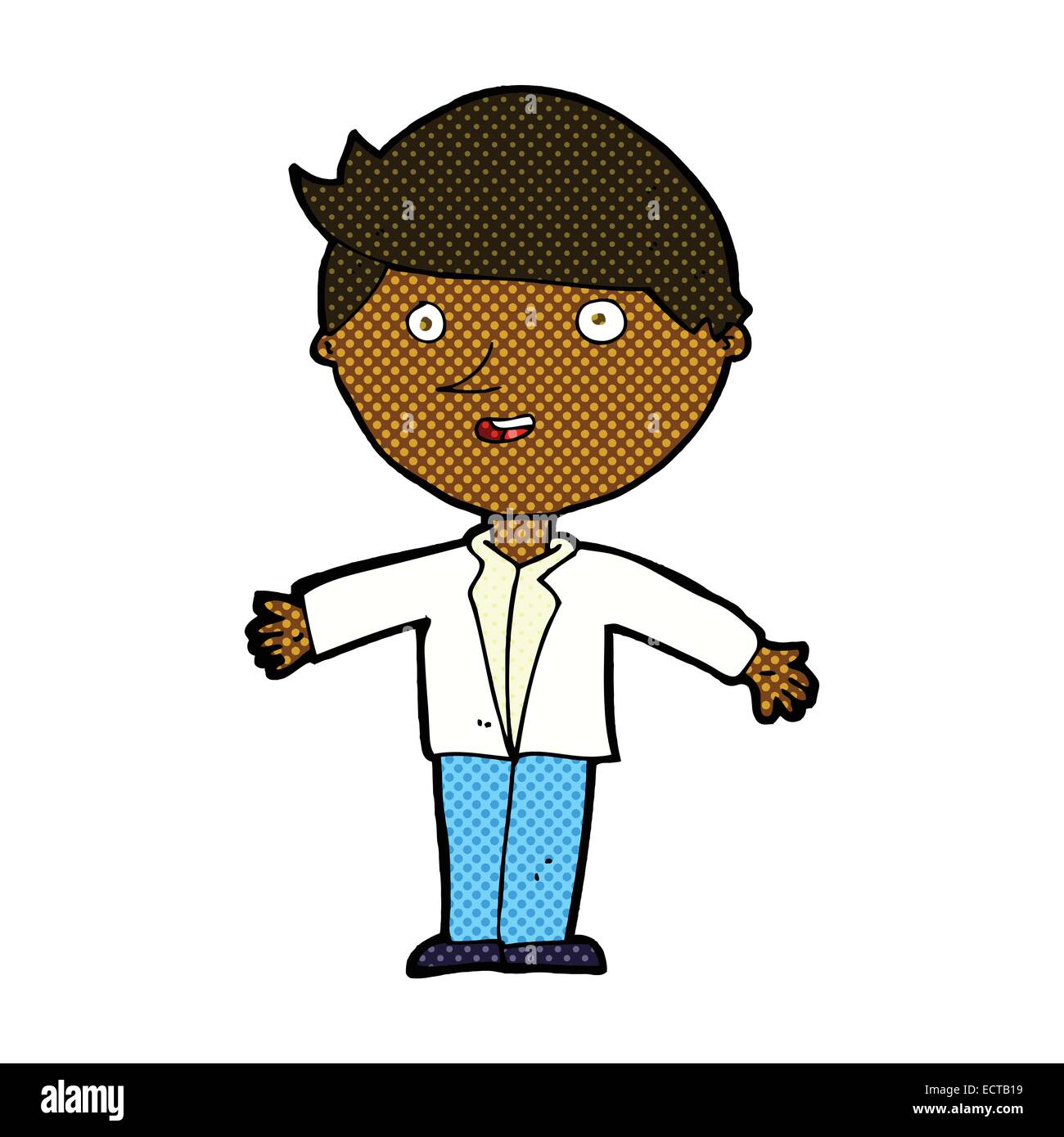 retro comic book style cartoon man in casual jacket Stock Vector Image ...