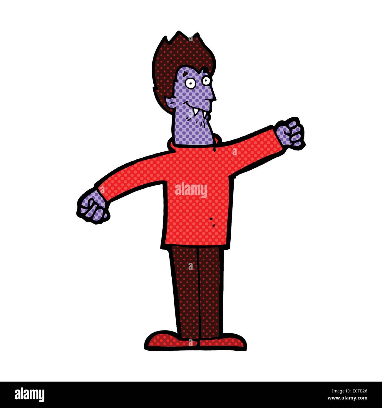 retro comic book style cartoon happy vampire Stock Vector Image & Art ...