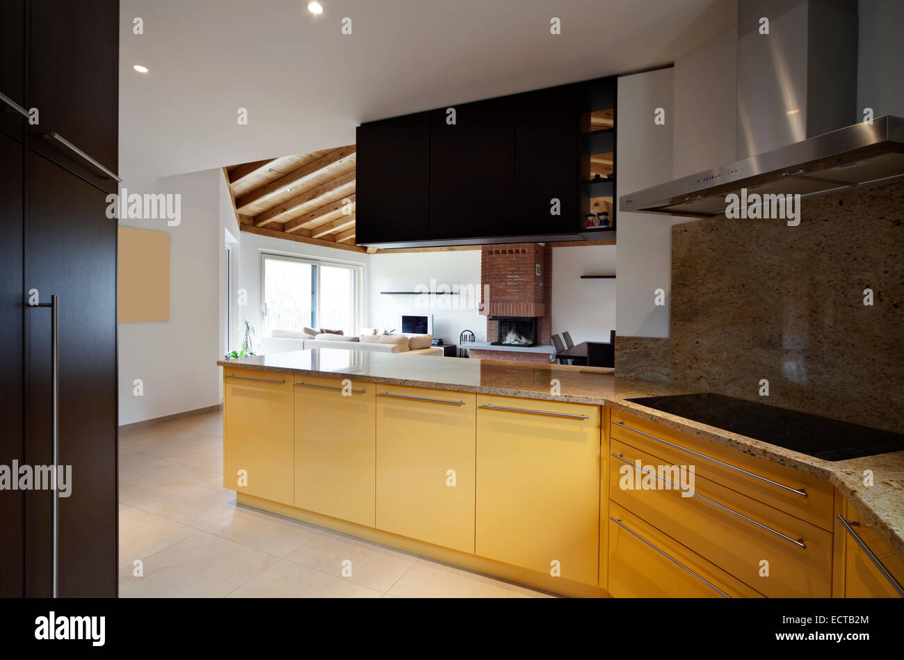 open space modern apartment interior Stock Photo - Alamy