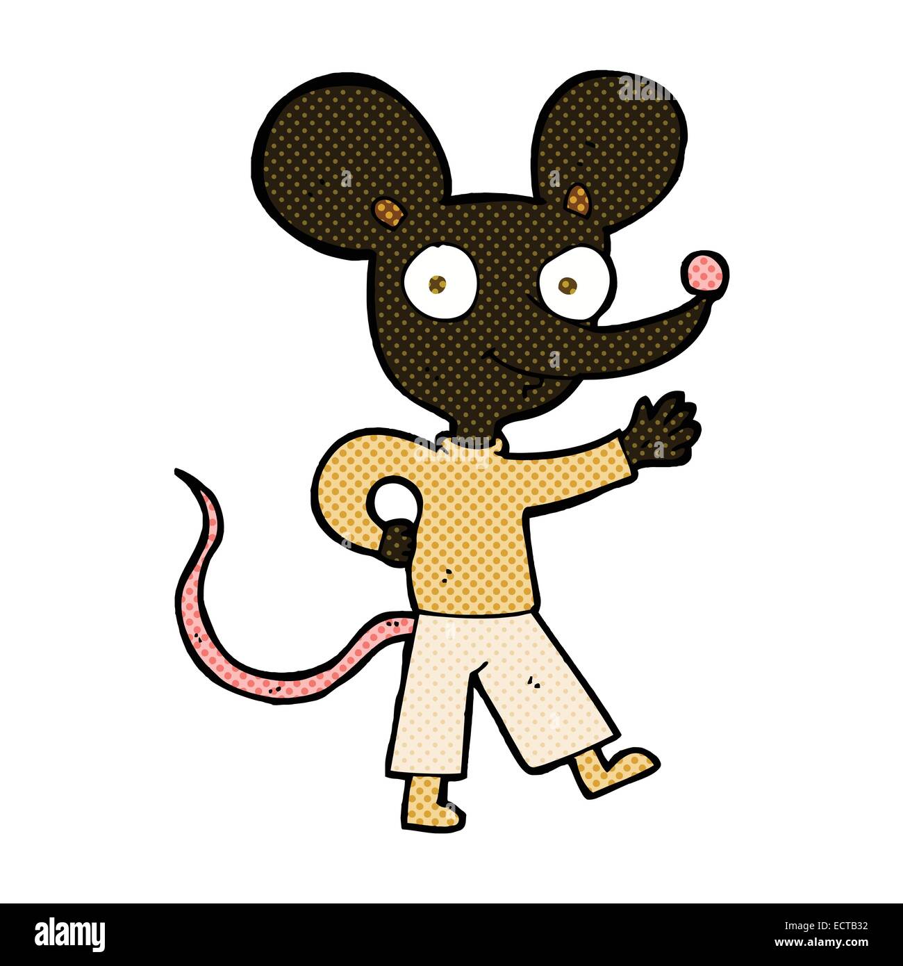 retro comic book style cartoon waving mouse Stock Vector Image & Art ...