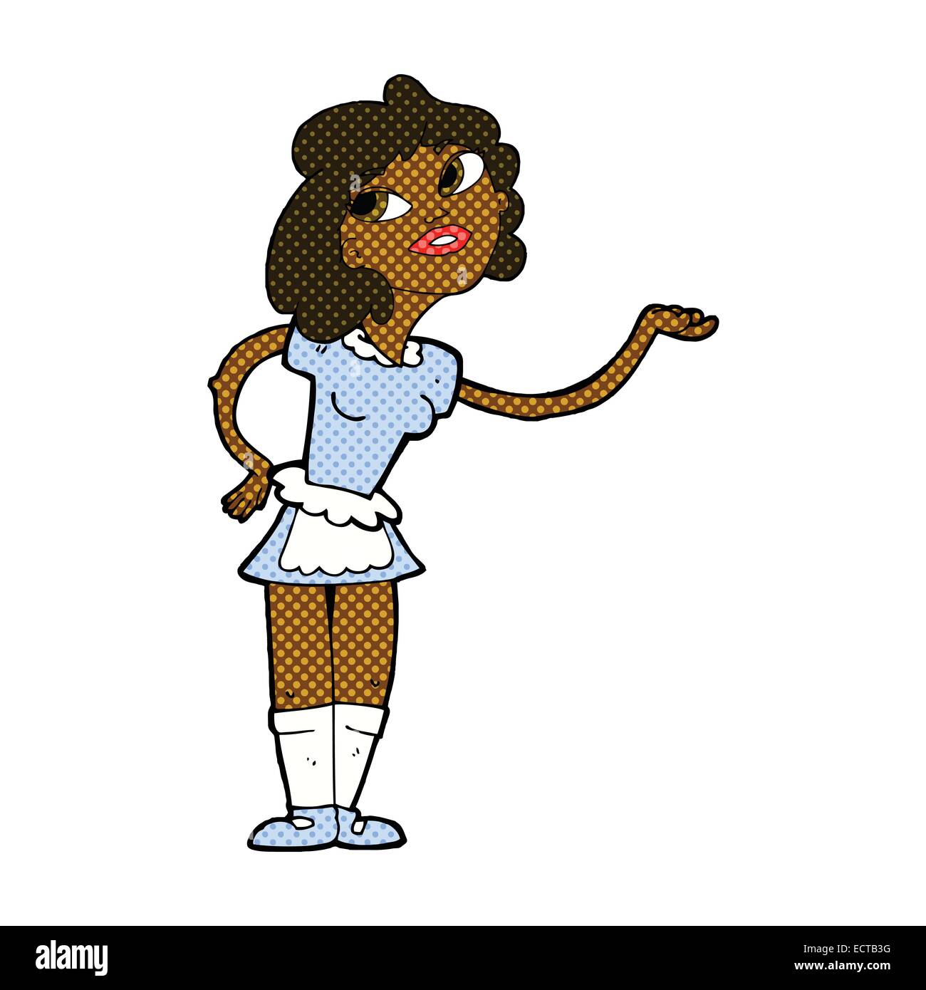 retro comic book style cartoon waitress serving Stock Vector Image ...