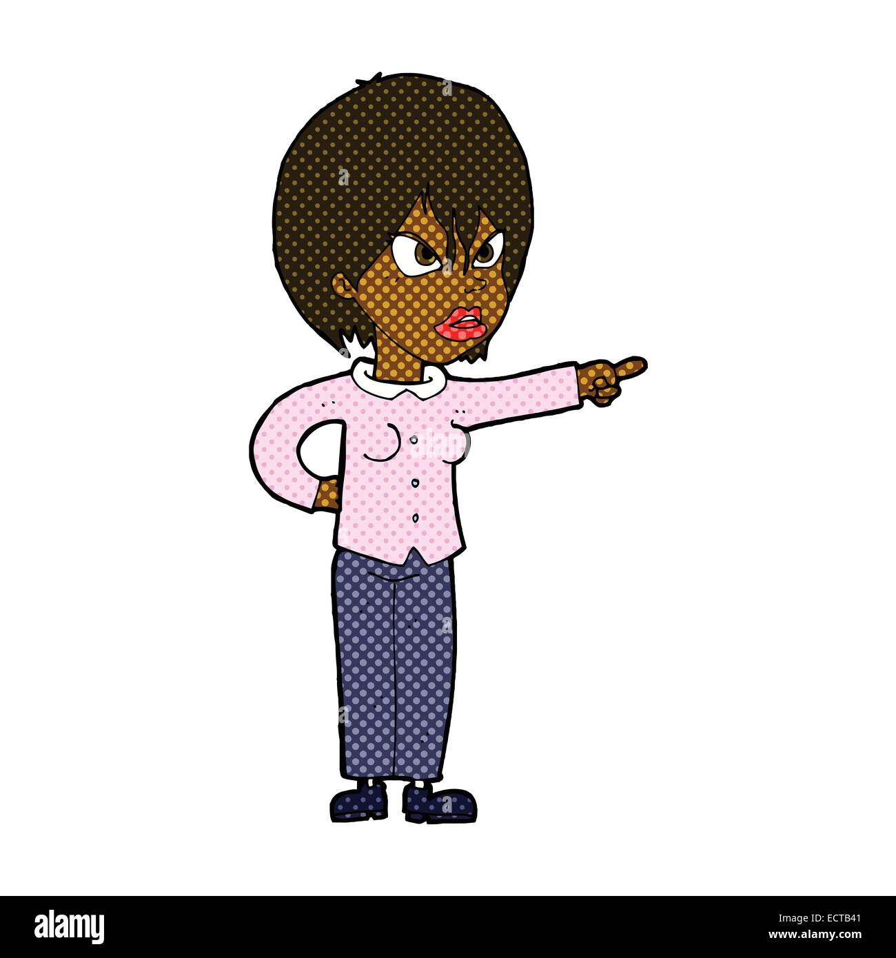 retro comic book style cartoon woman accusing Stock Vector Image & Art ...