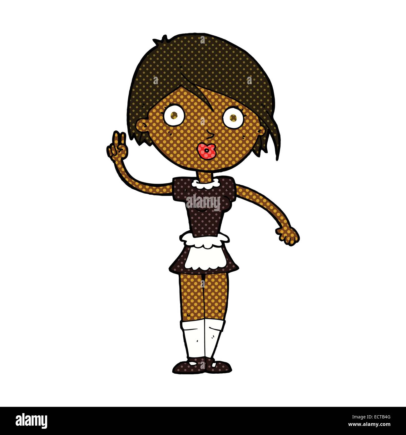 retro comic book style cartoon waitress making hand gesture Stock ...