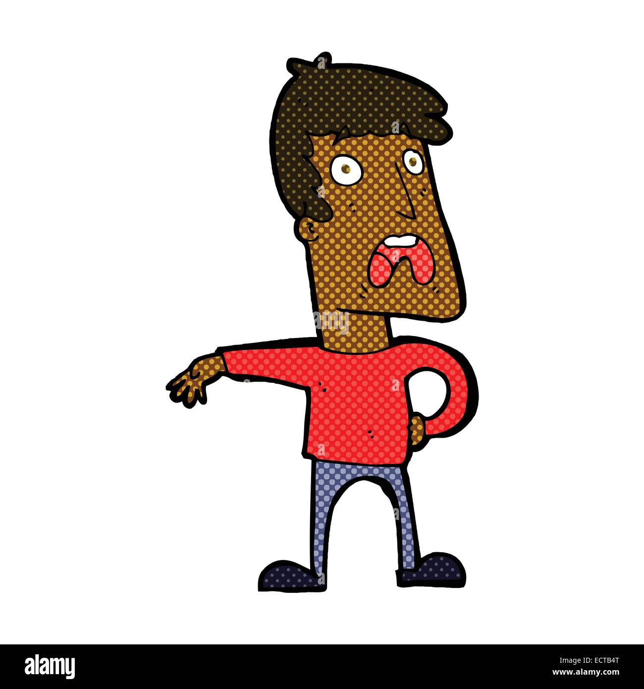 retro comic book style cartoon complaining man Stock Vector Image & Art ...