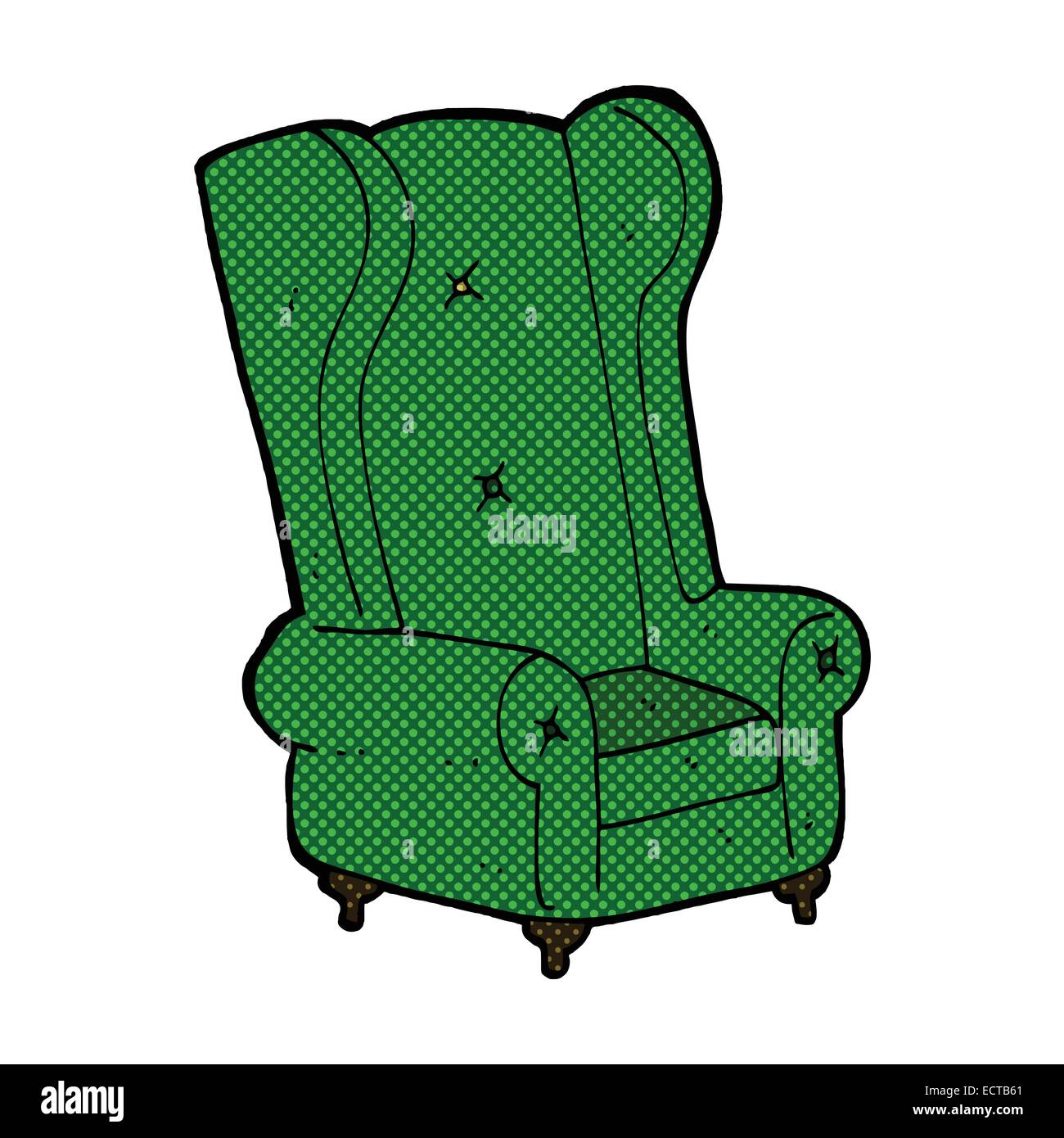 retro comic book style cartoon old armchair Stock Vector Image & Art ...