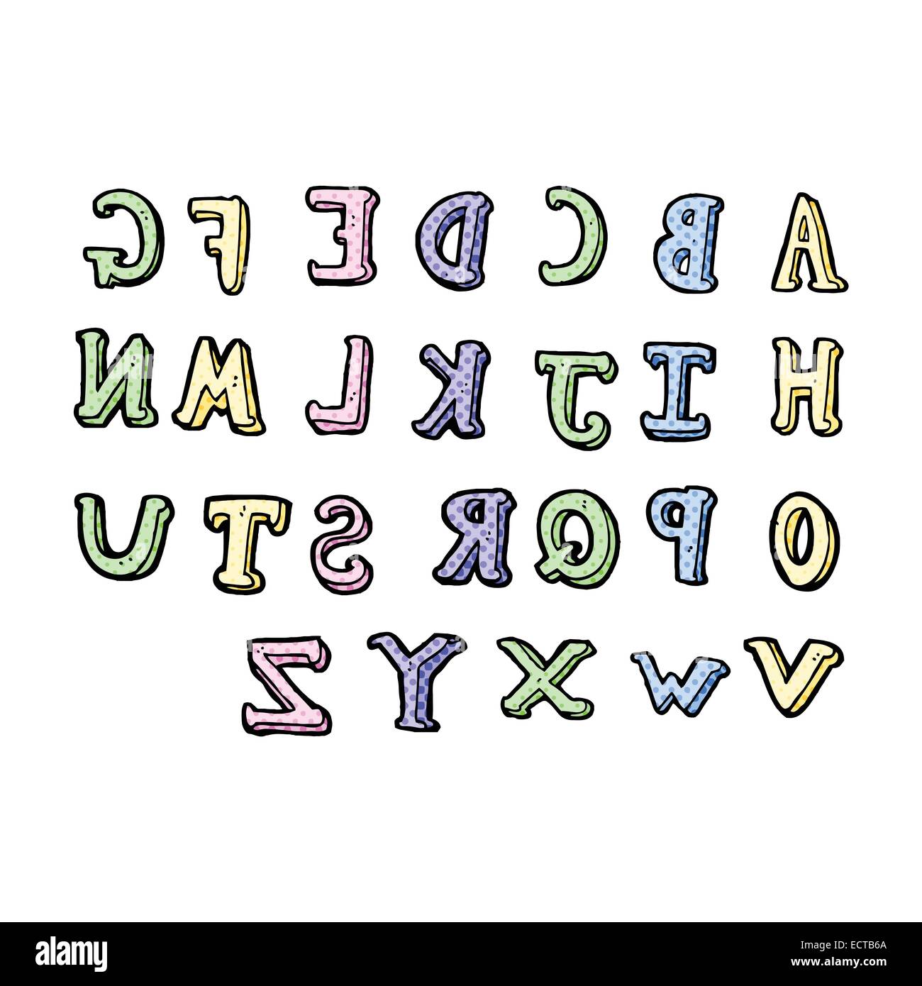 retro comic book style cartoon alphabet Stock Vector Image & Art - Alamy