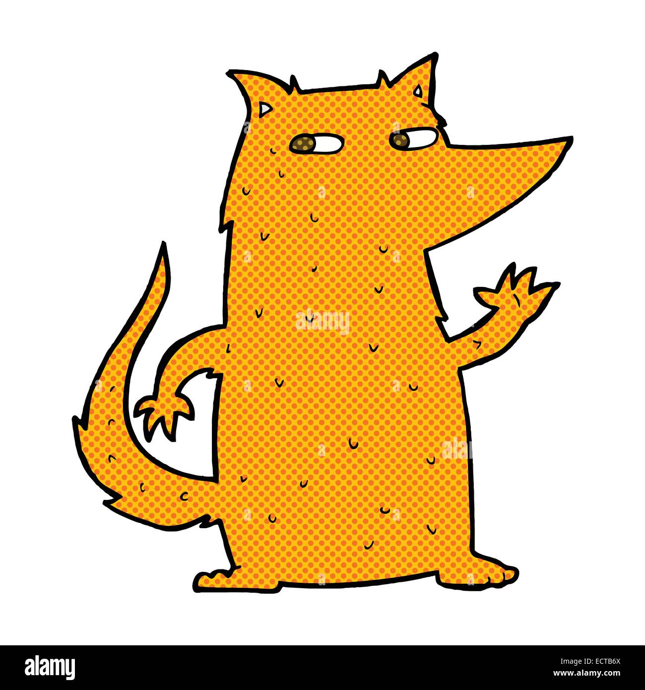 retro comic book style cartoon fox waving Stock Vector Image & Art - Alamy