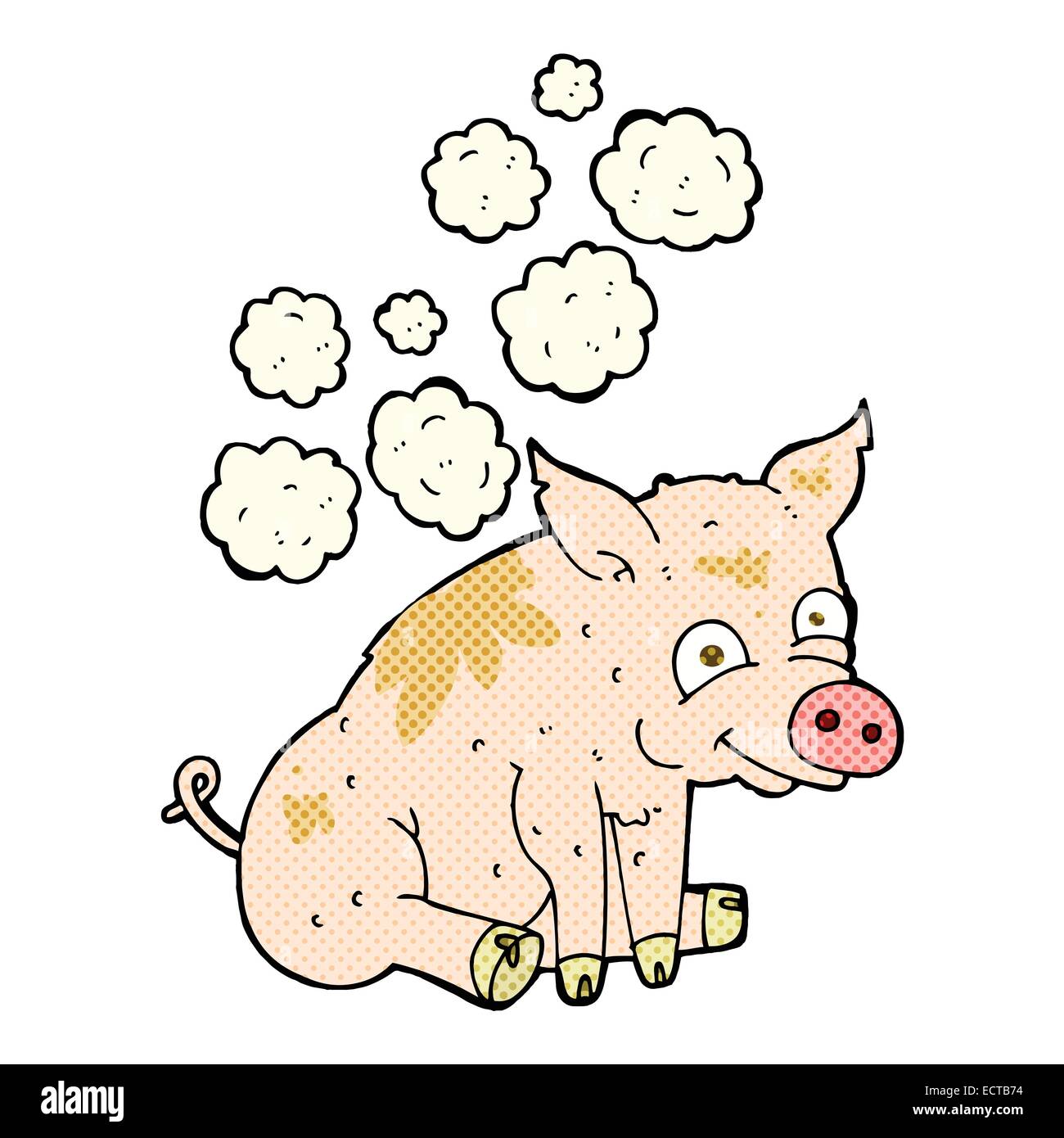 retro comic book style cartoon smelly pig Stock Vector Image & Art - Alamy