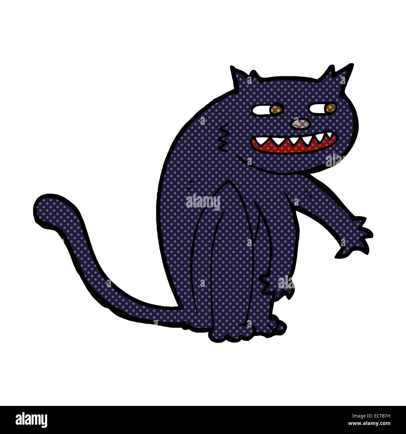 retro comic book style cartoon black cat Stock Vector Image & Art - Alamy