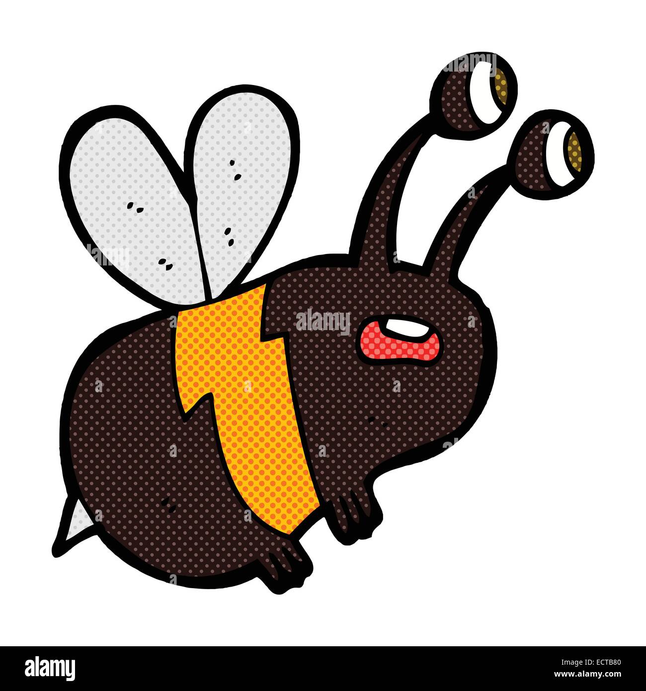 retro comic book style cartoon frightened bee Stock Vector Image & Art ...