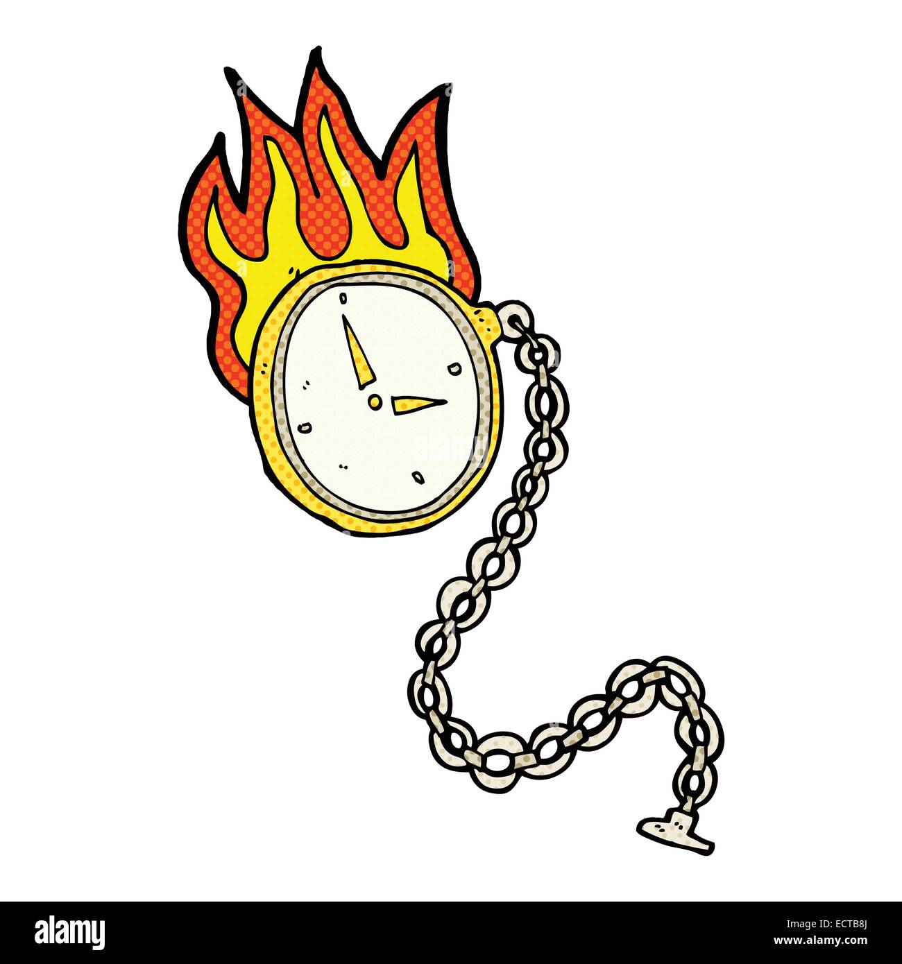 retro comic book style cartoon flaming watch Stock Vector Image & Art ...