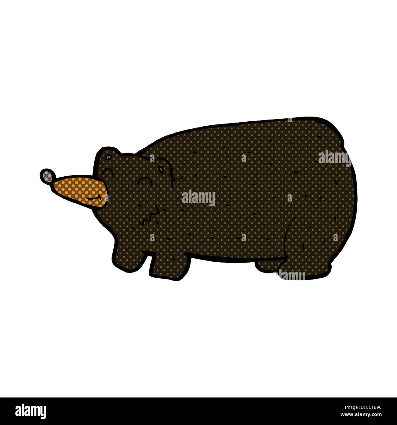funny retro comic book style cartoon black bear Stock Vector Image ...