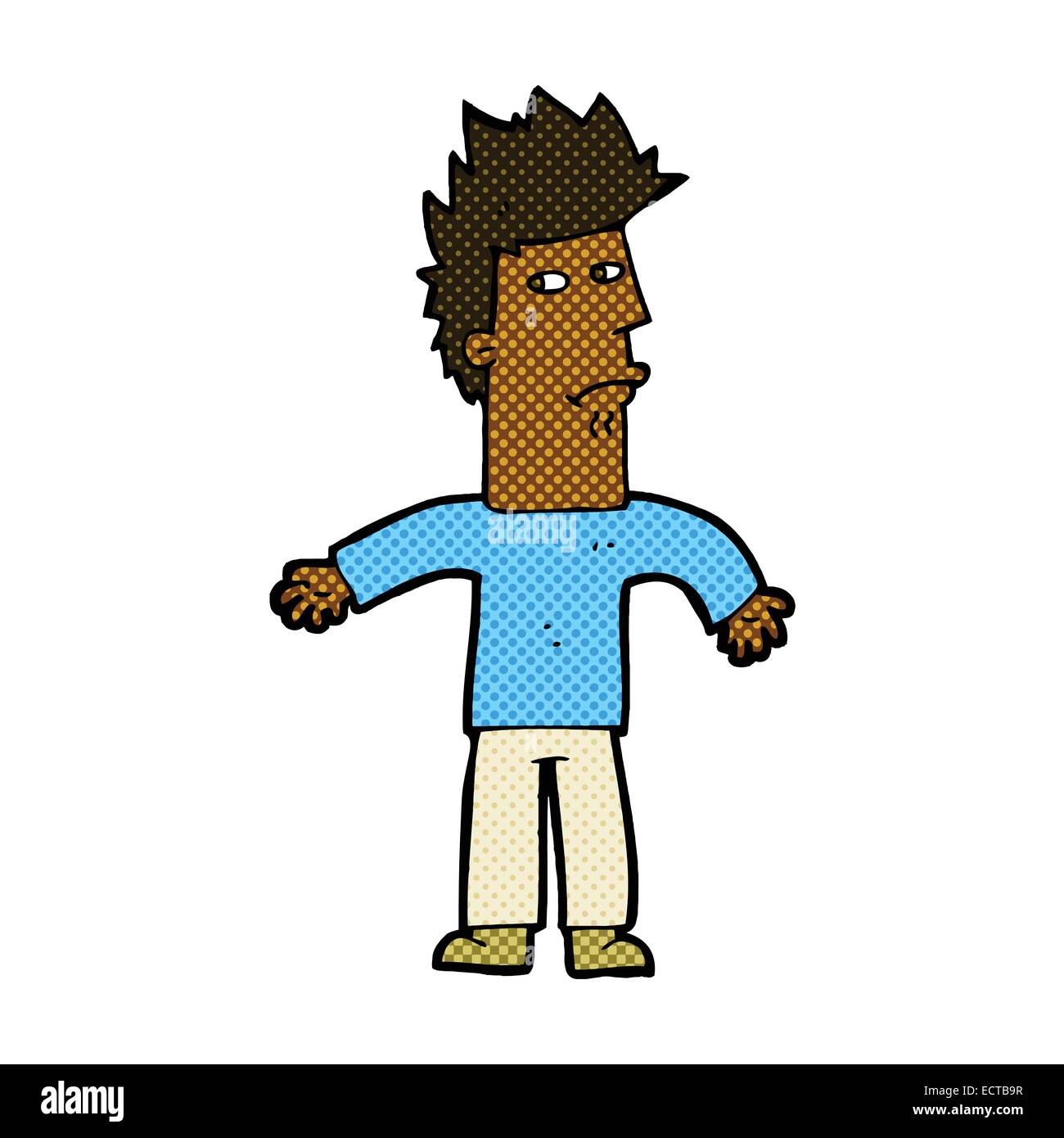 retro comic book style cartoon confused man Stock Vector Image & Art ...