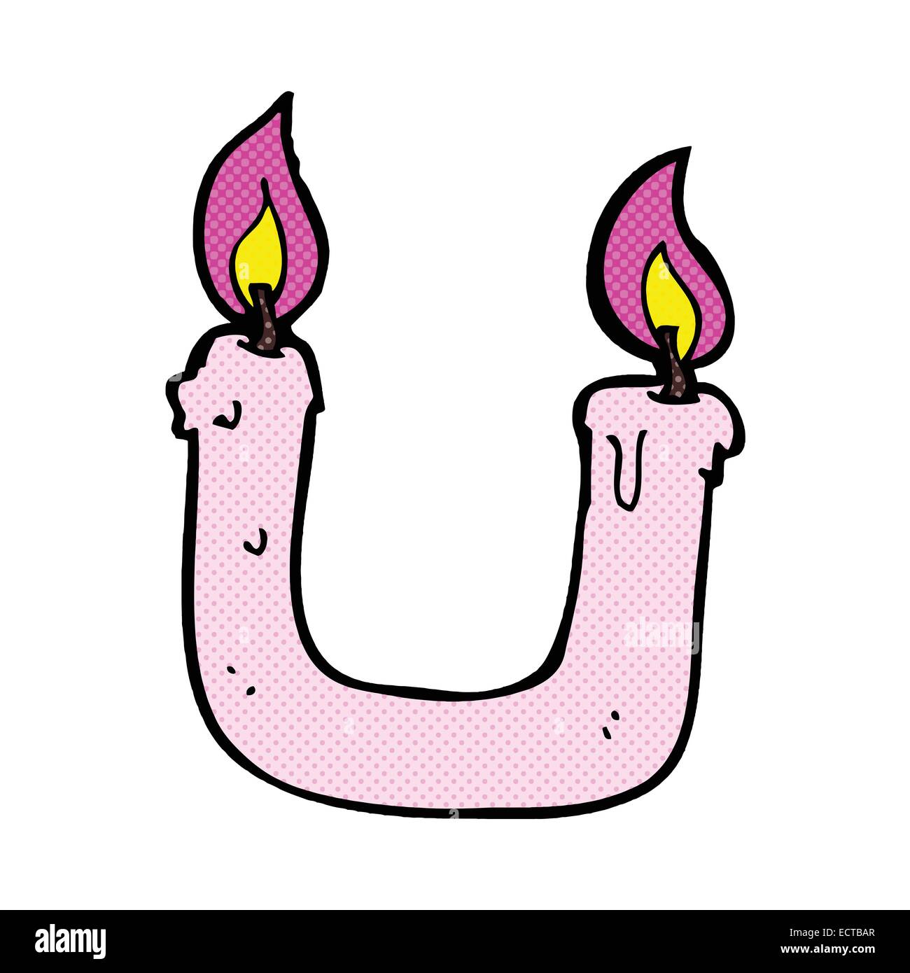 burning the candle at both ends retro comic book style cartoon Stock ...