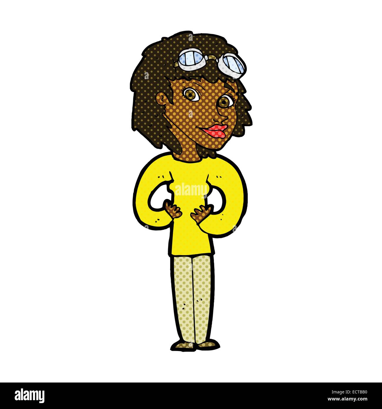 retro comic book style cartoon aviator woman Stock Vector Image & Art ...